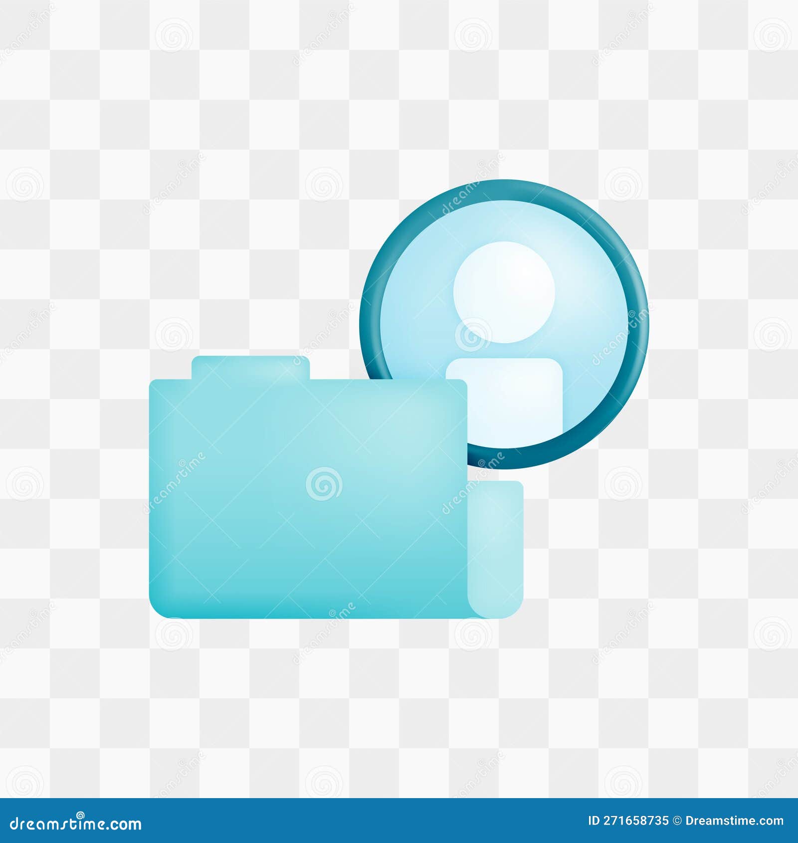 Vector Icon with 3d Render Style of Folders and Profiles, Metaphors for ...