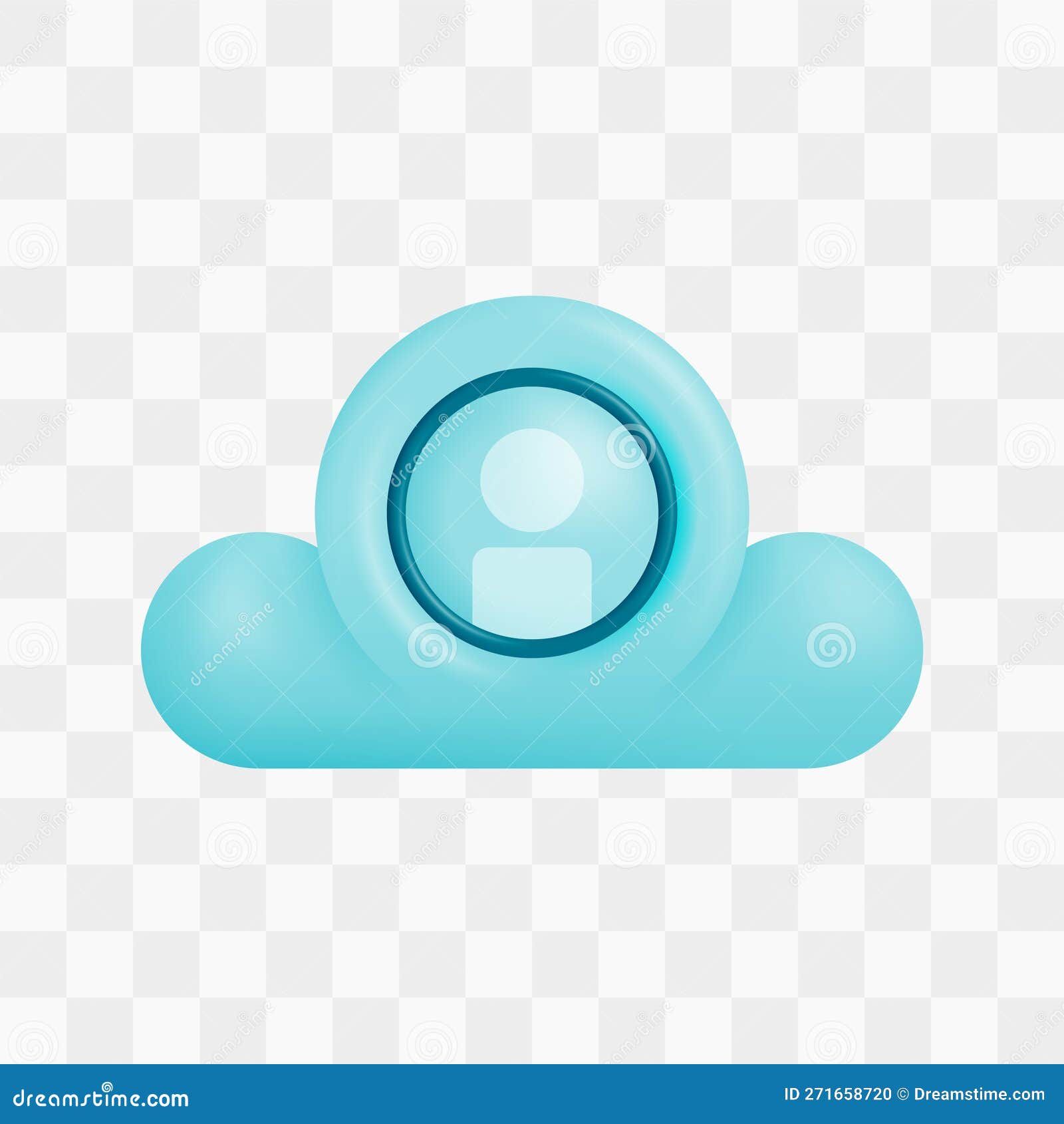 Vector Icon with 3d Render Style of User Profile in the Cloud, a ...