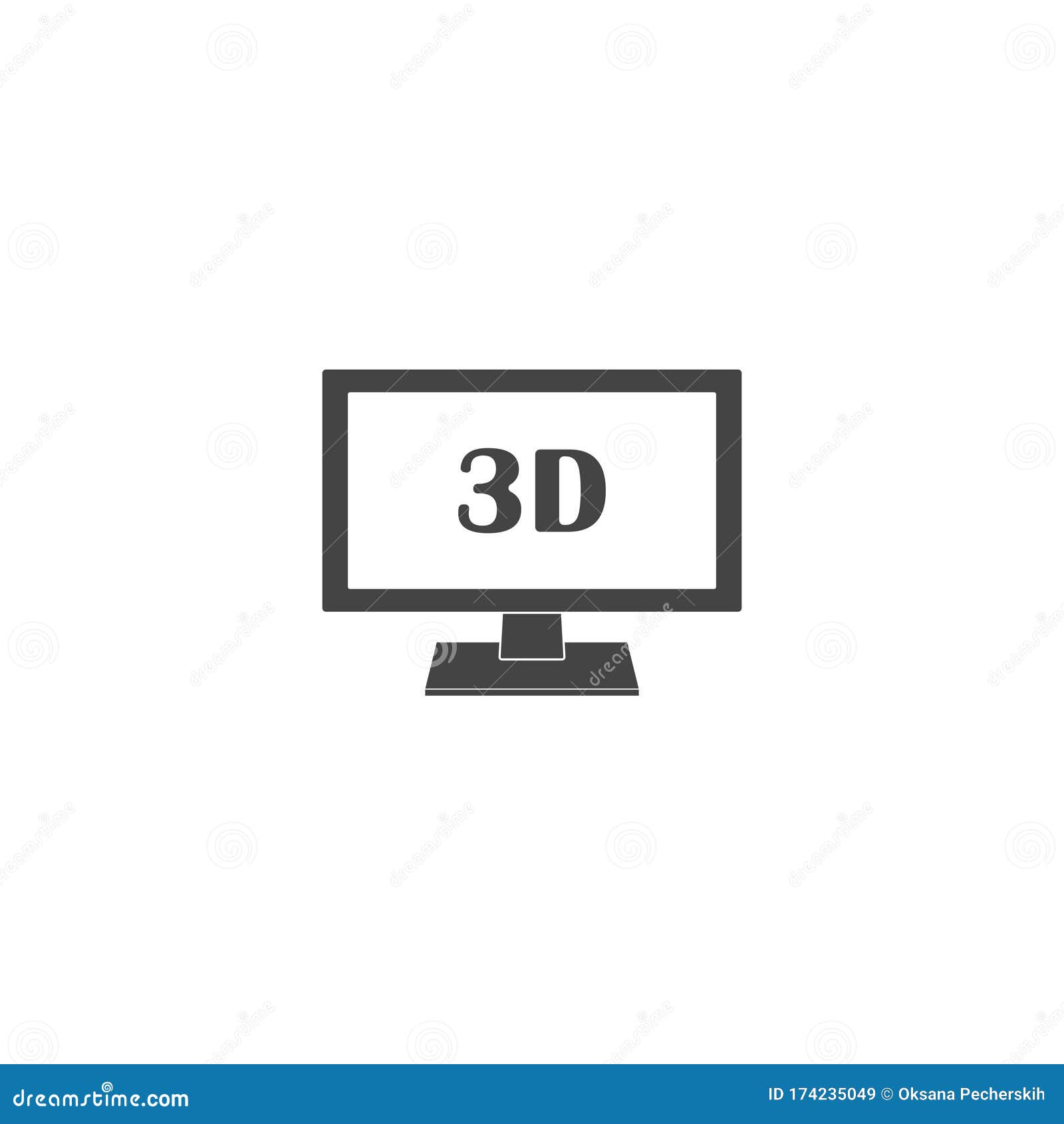 Vector Icon 3d Tv on White Isolated Background Stock Vector ...