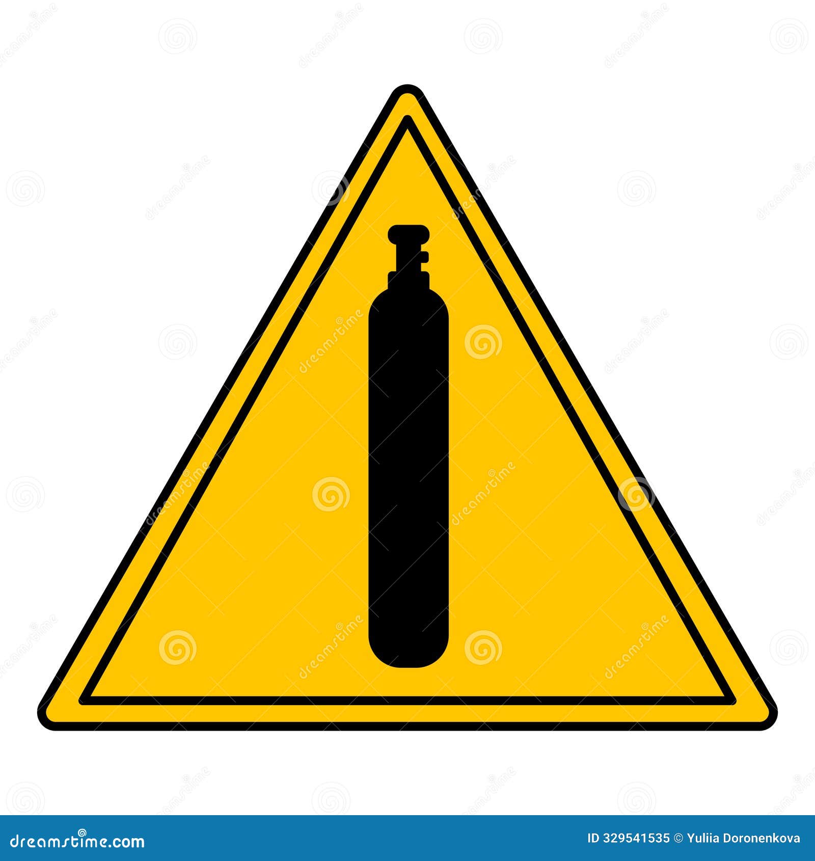 Yellow Sign Compressed Gas stock vector. Illustration of design - 329541535