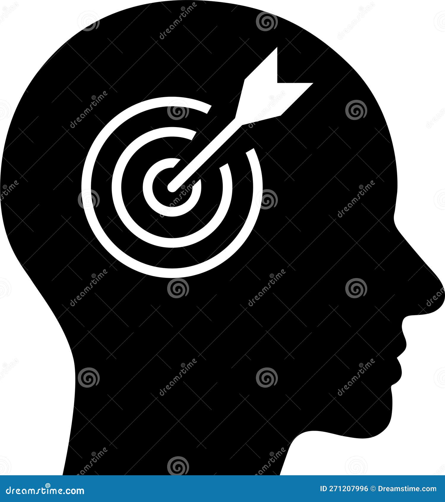 Vector Icon of Dart Target in Human Brain As a Concept of Perception ...