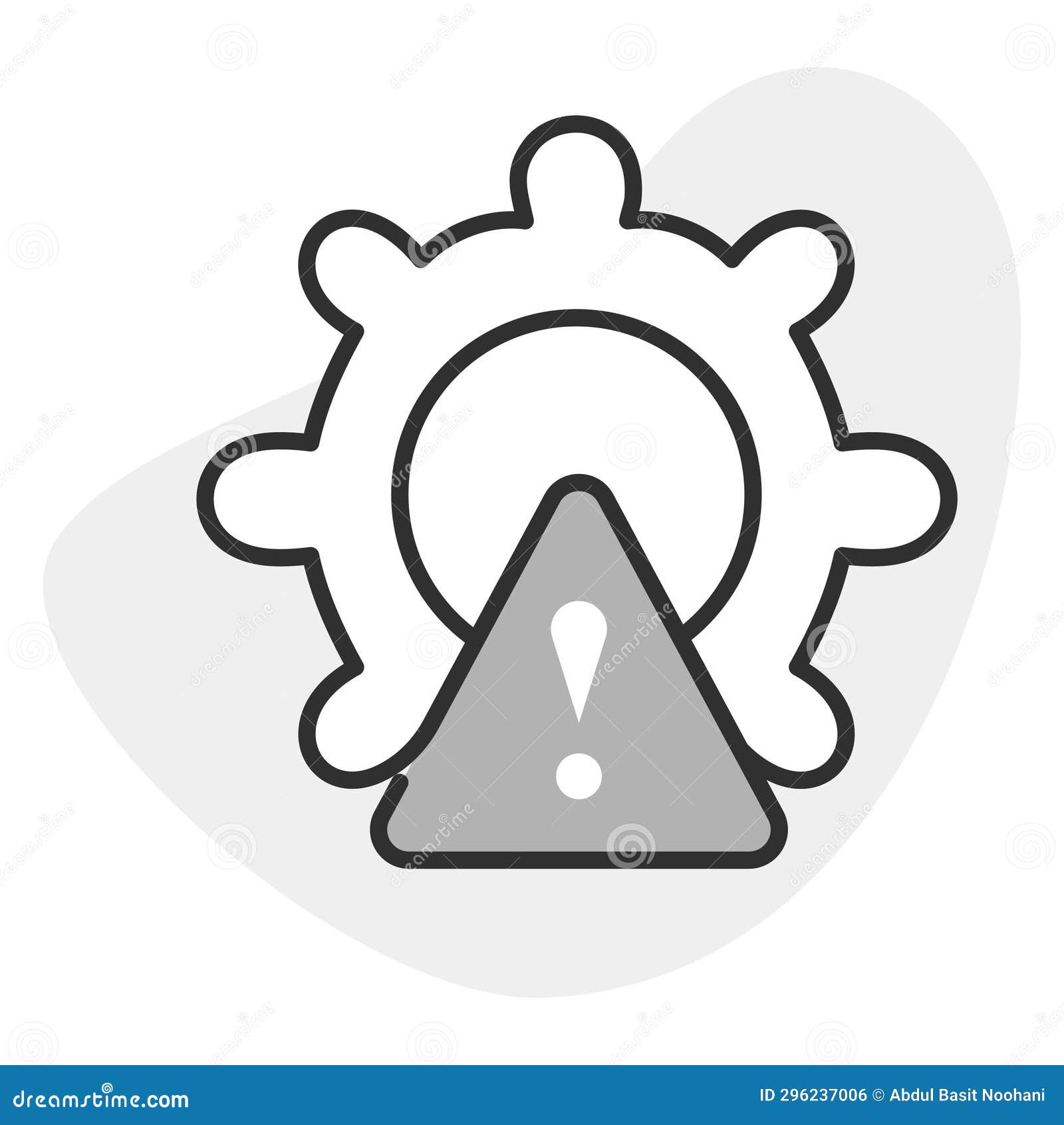 A Vector Icon Depicting a Gear with a Caution Symbol, Emphasizing the ...