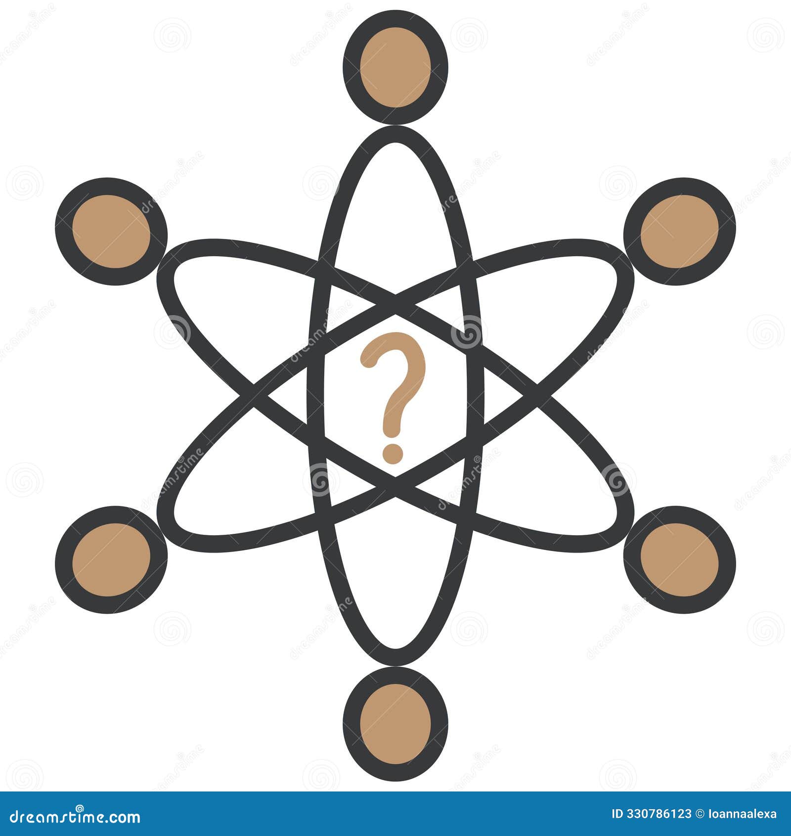 Vector Icon Depicting Silhouettes of People Surrounding a Question Mark ...