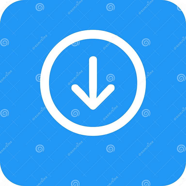 Arrow Down Flat Icon Designed. Stock Illustration - Illustration of blue, diagram: 337030110