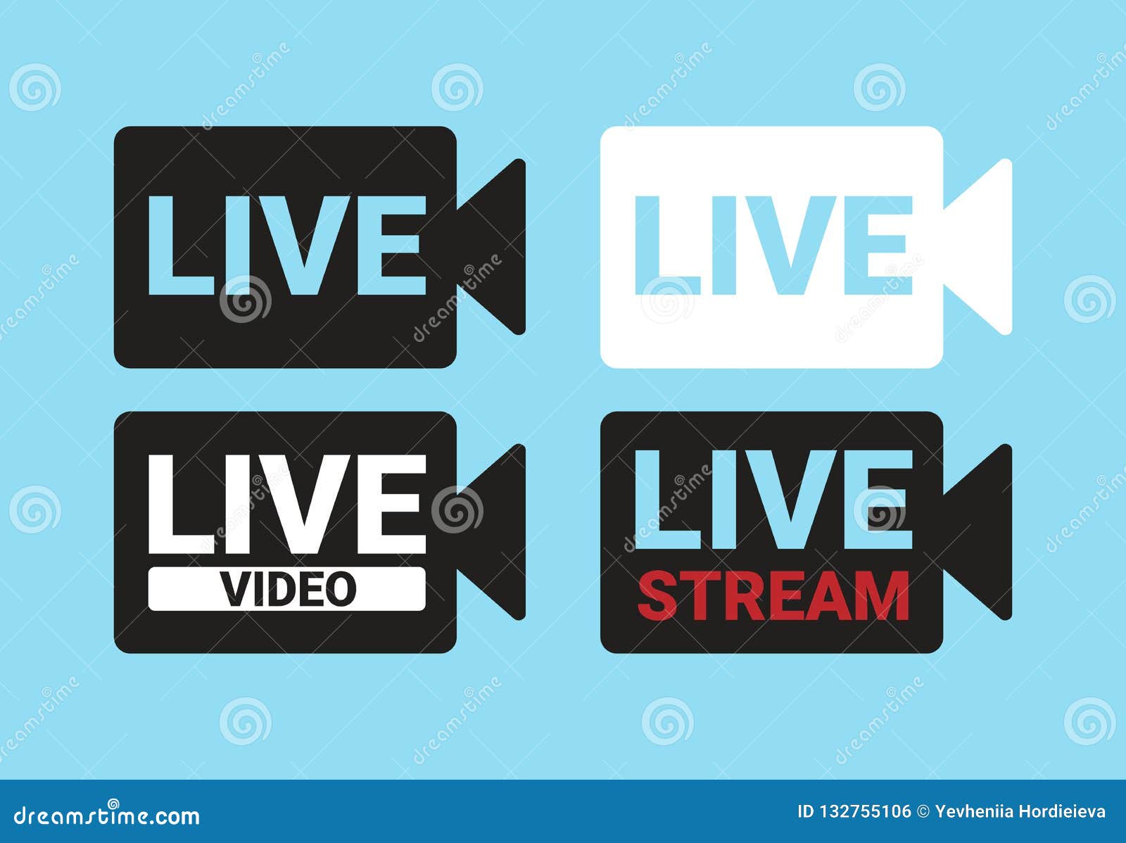 Vector Icon Digital Technologies, Live and Online Video. Icon of the ...