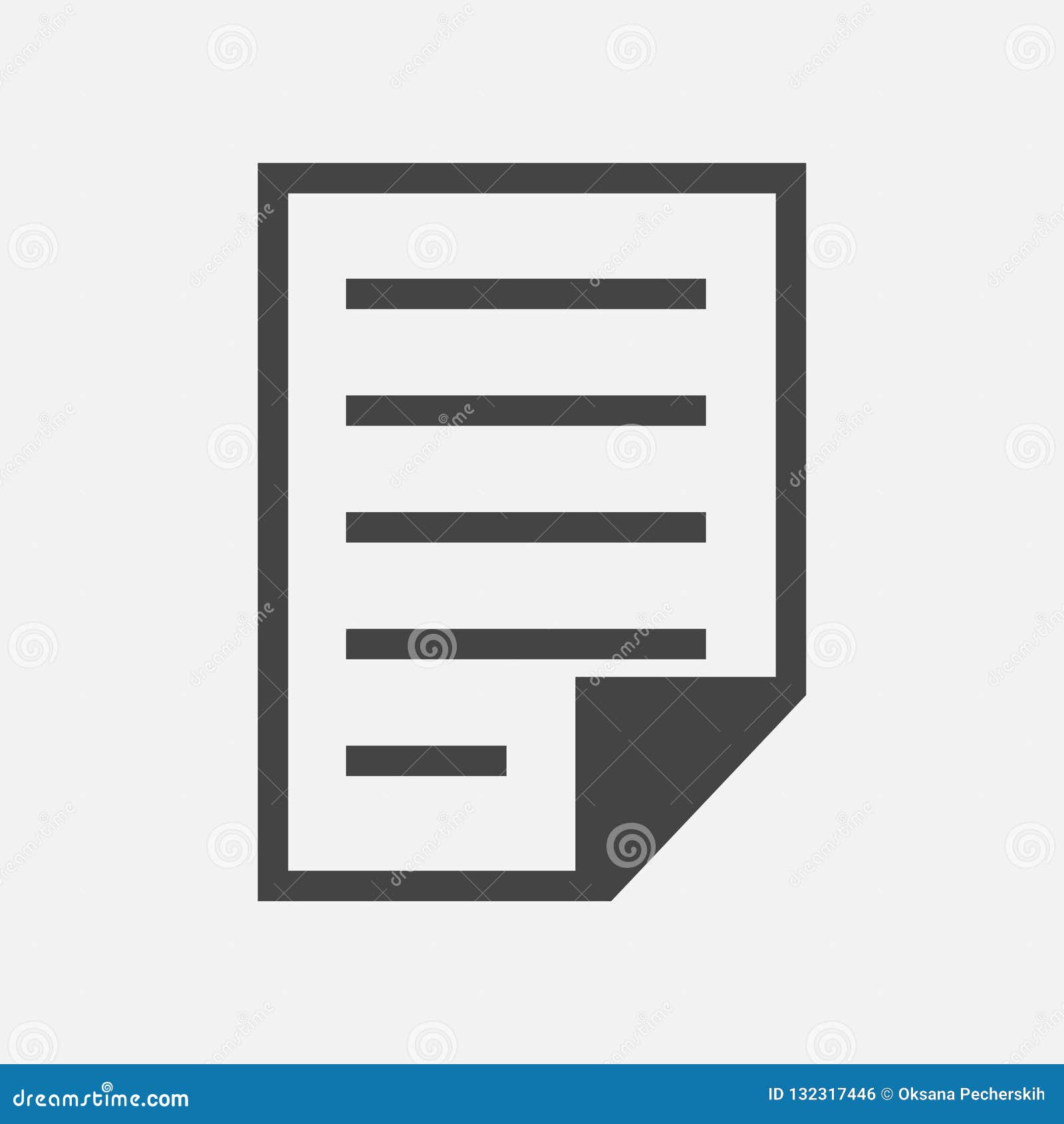 Vector Icon of the Document. Illustration of a Business Document Stock ...