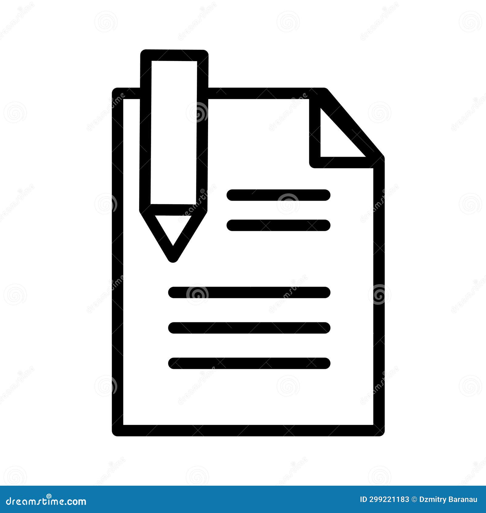 Vector Icon Document Symbol and File Paper with Pen. Business Office ...