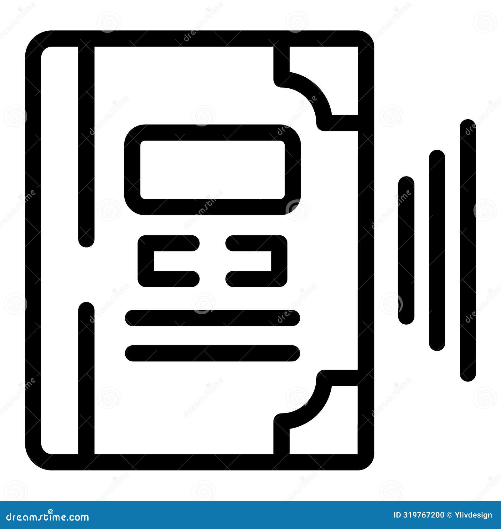 Vector Icon of a Document with Text and Bullet Points Stock Vector ...