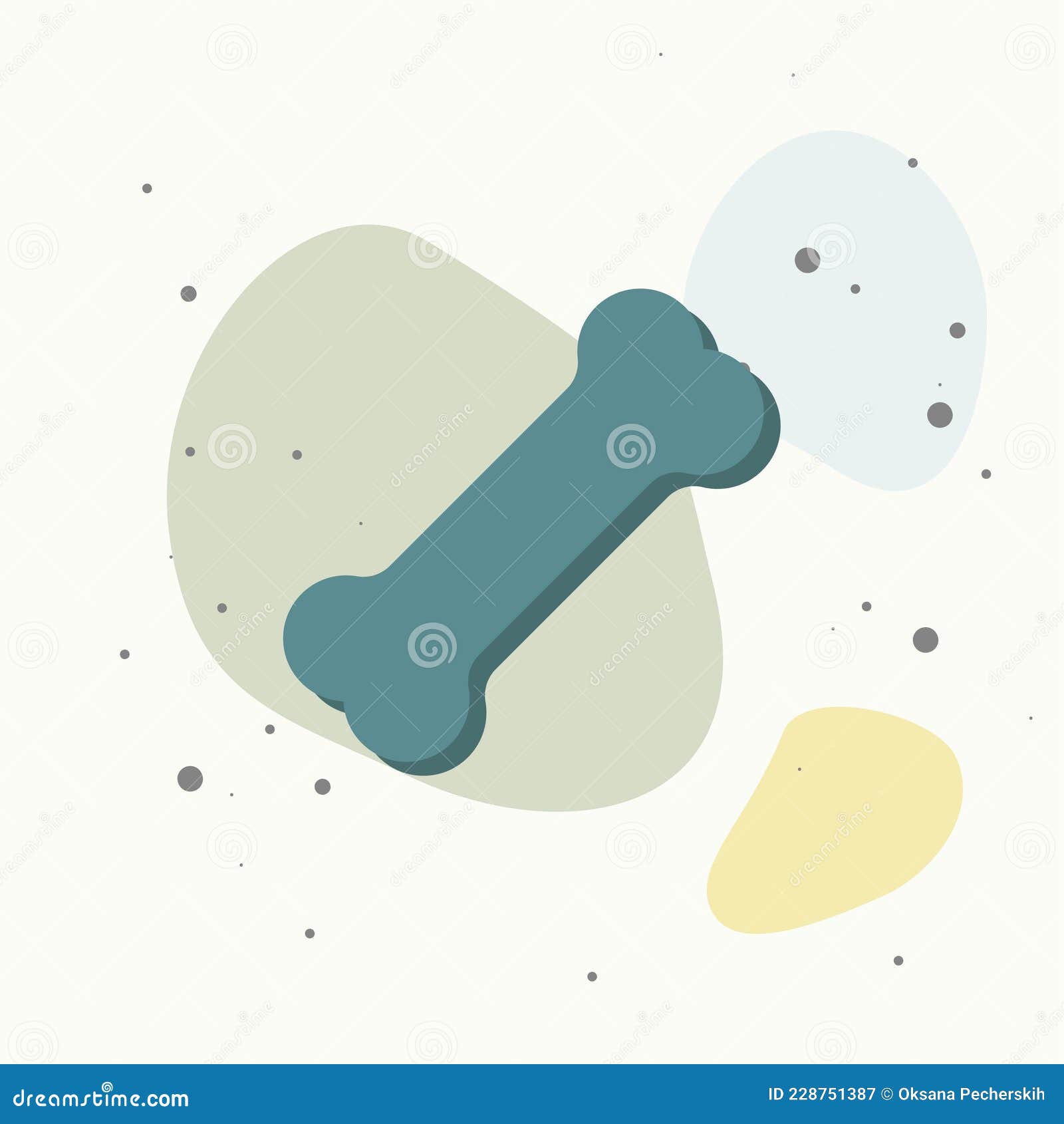 Vector Icon of Dog Bone on Multicolored Background Stock Vector ...