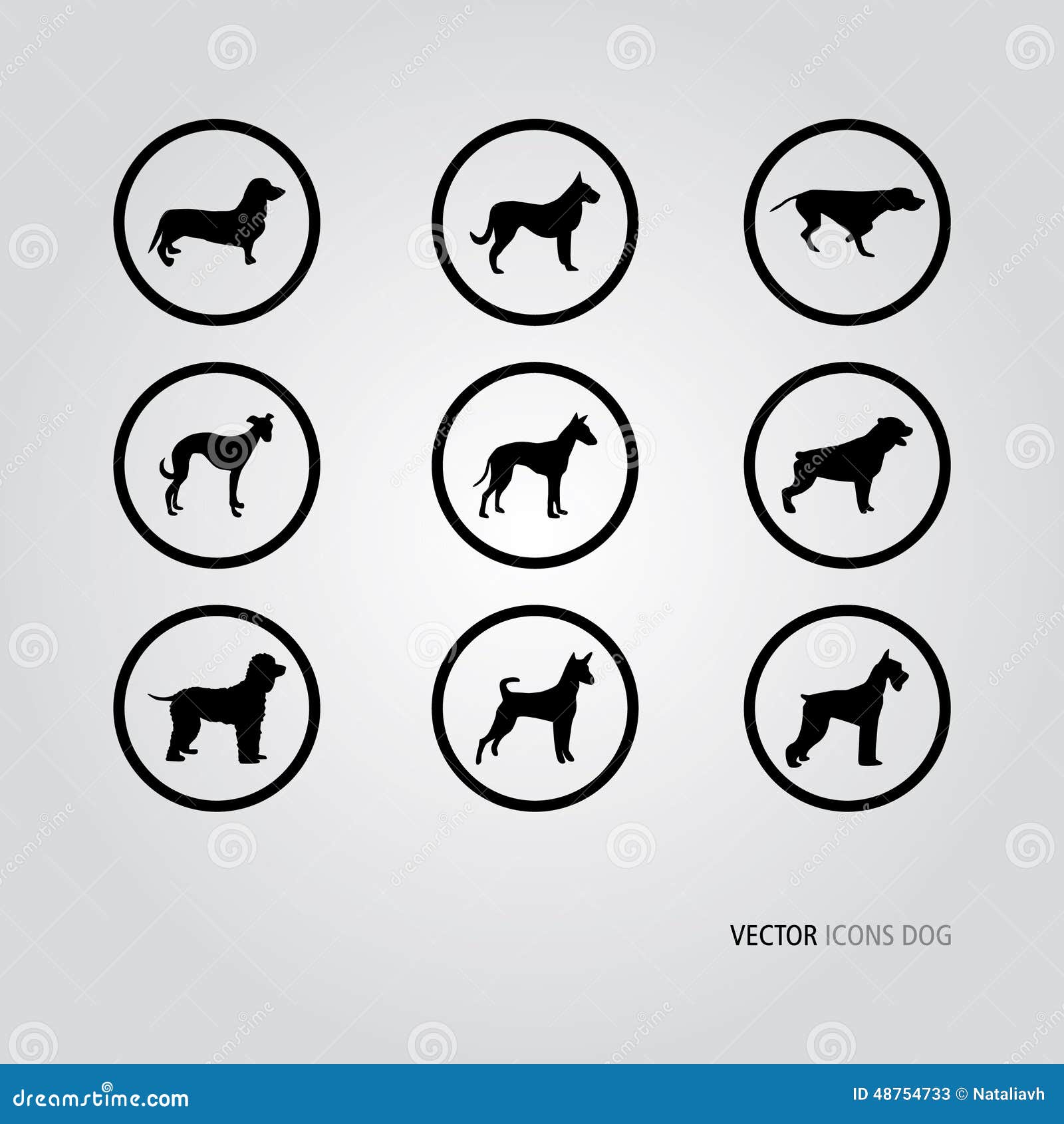Vector icon dogs stock vector. Illustration of grid, running - 48754733