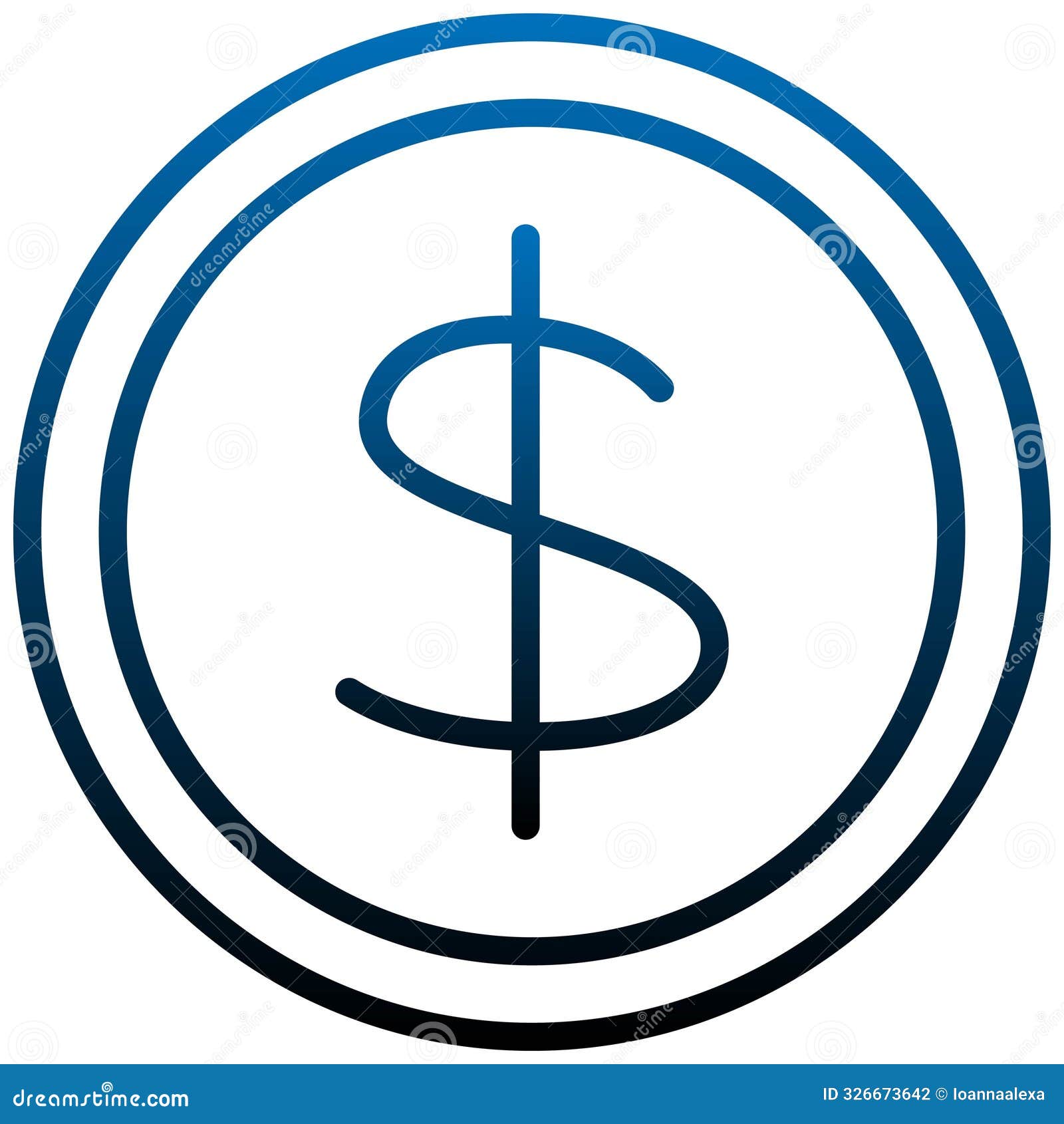 Vector Icon of a Dollar Sign Inside a Circle Stock Illustration ...