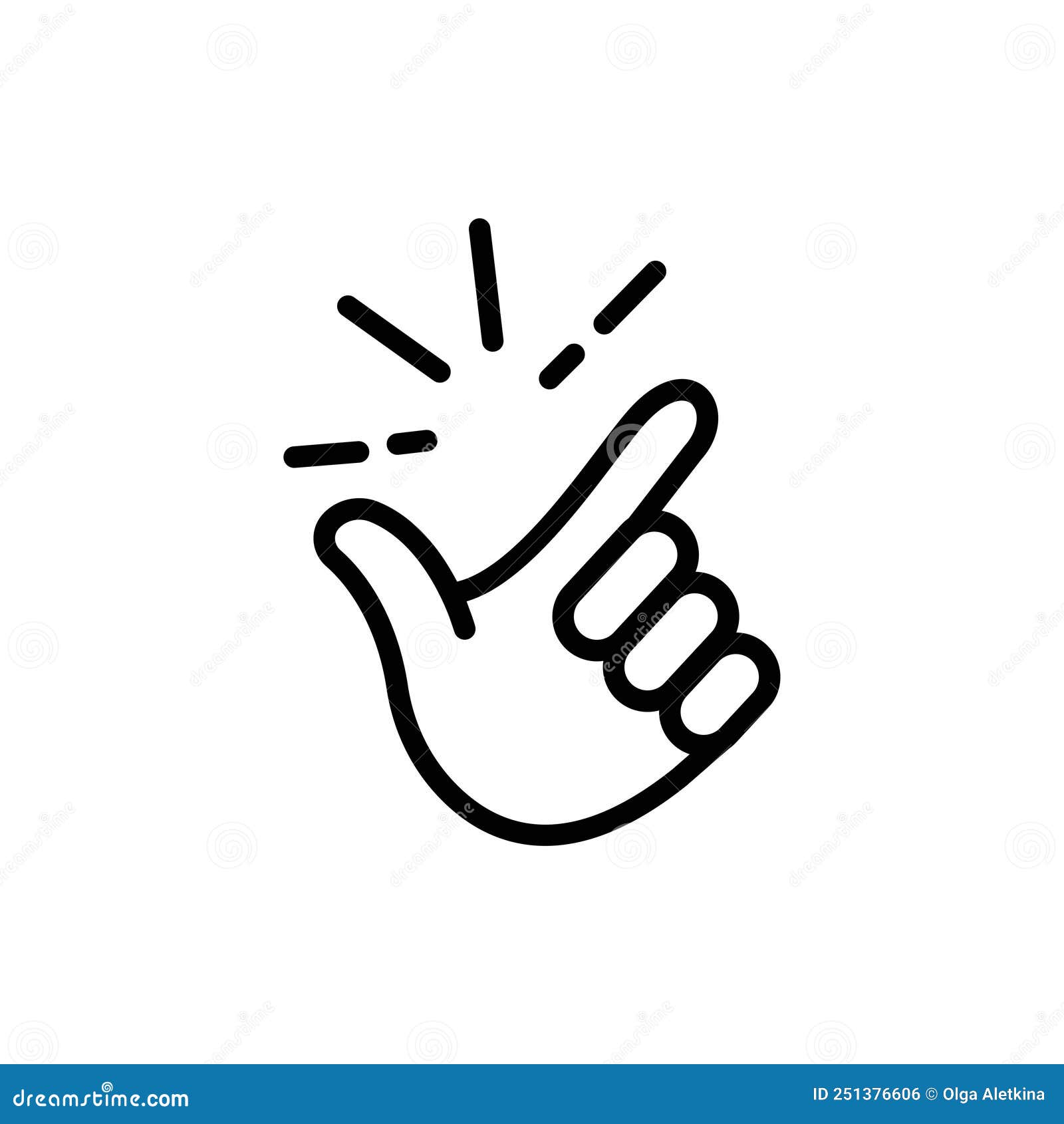 Vector Icon for Easy. Finger Snapping Line Sign - Vector Illustration ...