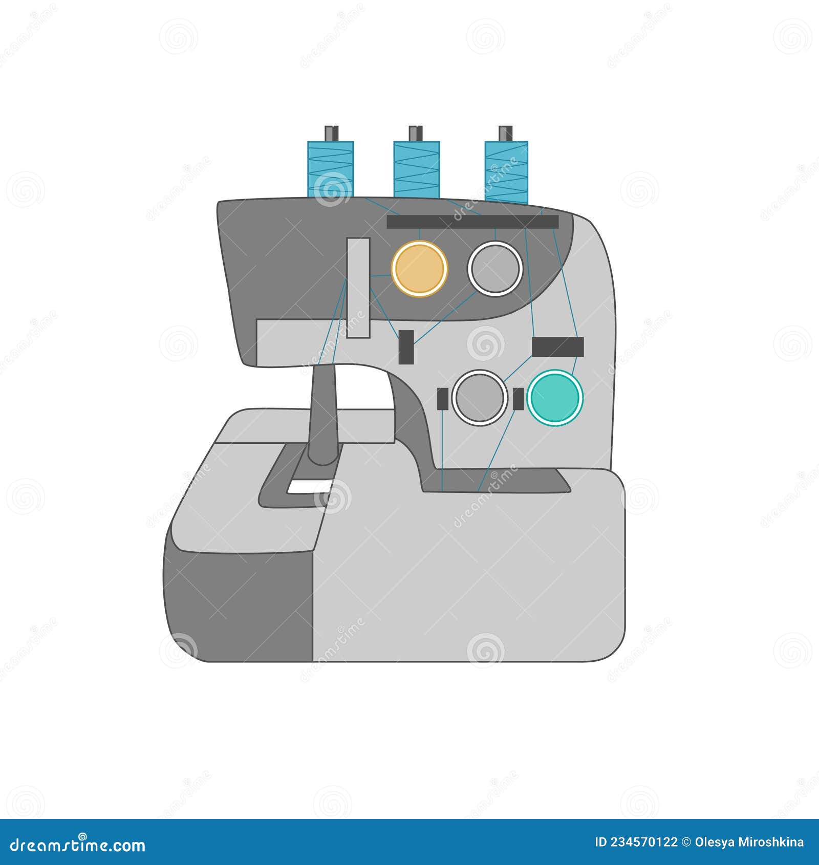 Vector Icon of an Electric Overlock, Isolated on a White Background ...