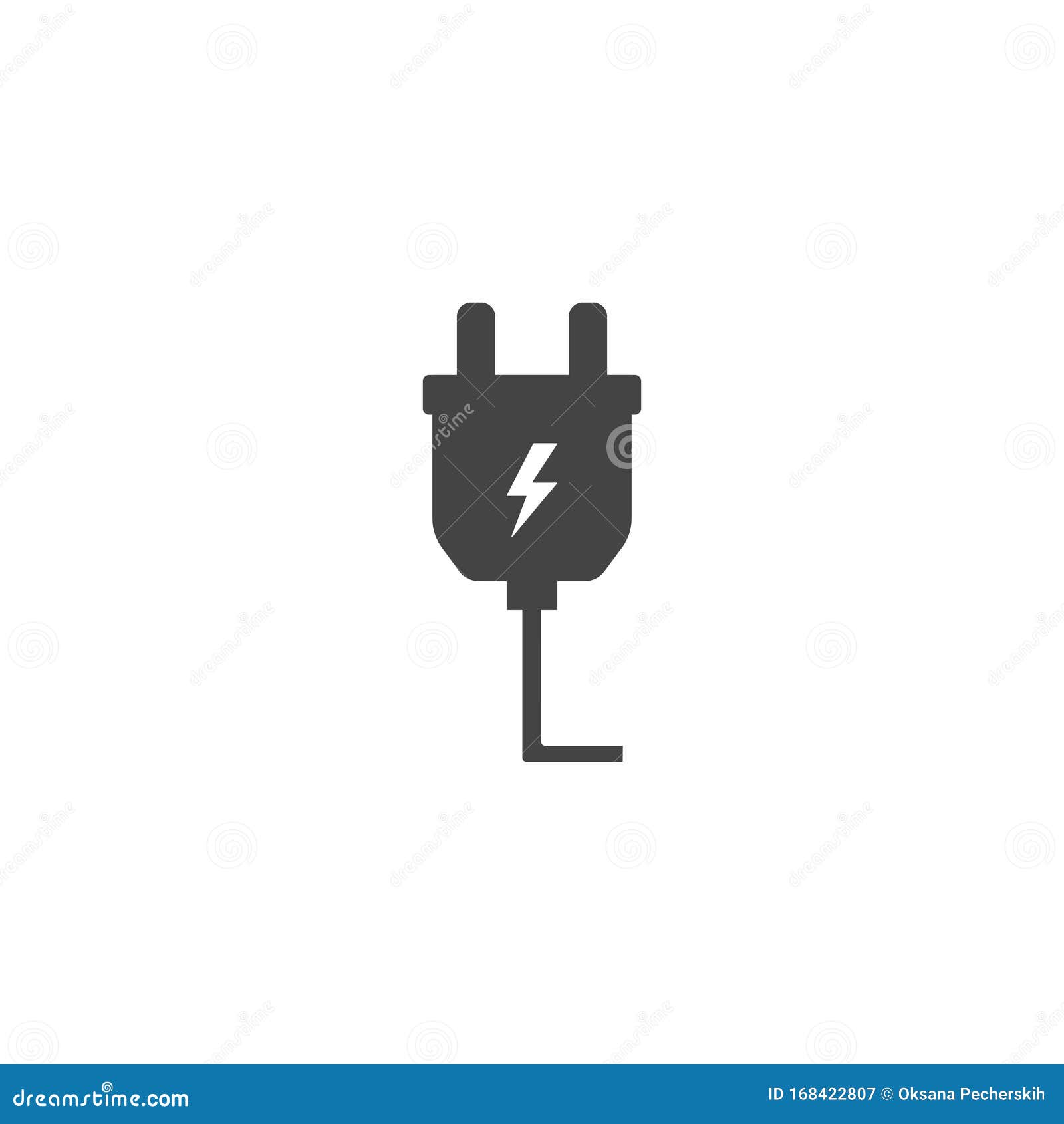Vector Icon Electric Plug on White Isolated Background Stock Vector ...
