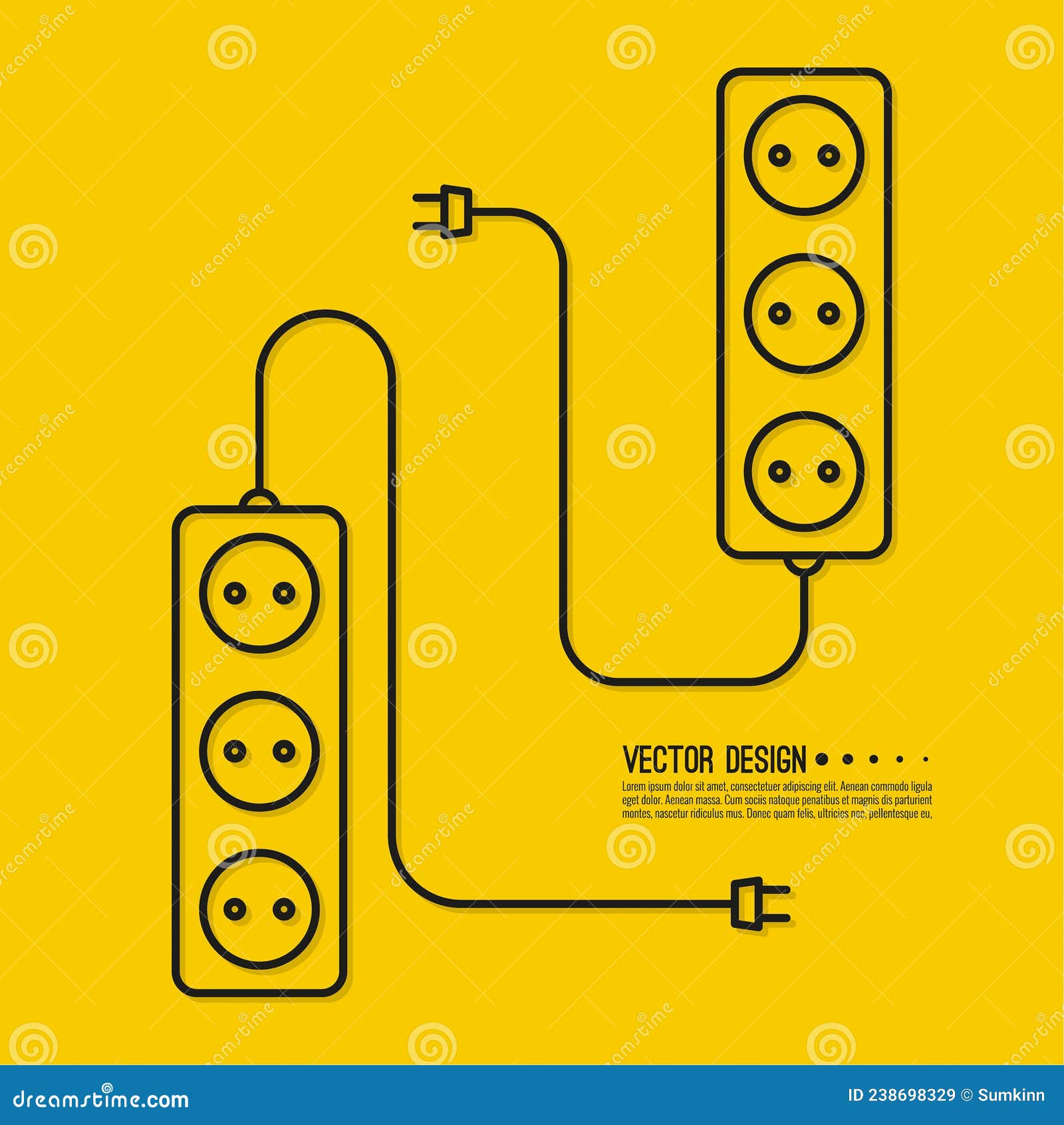 Vector Icon of Electrical Extension Stock Vector - Illustration of ...