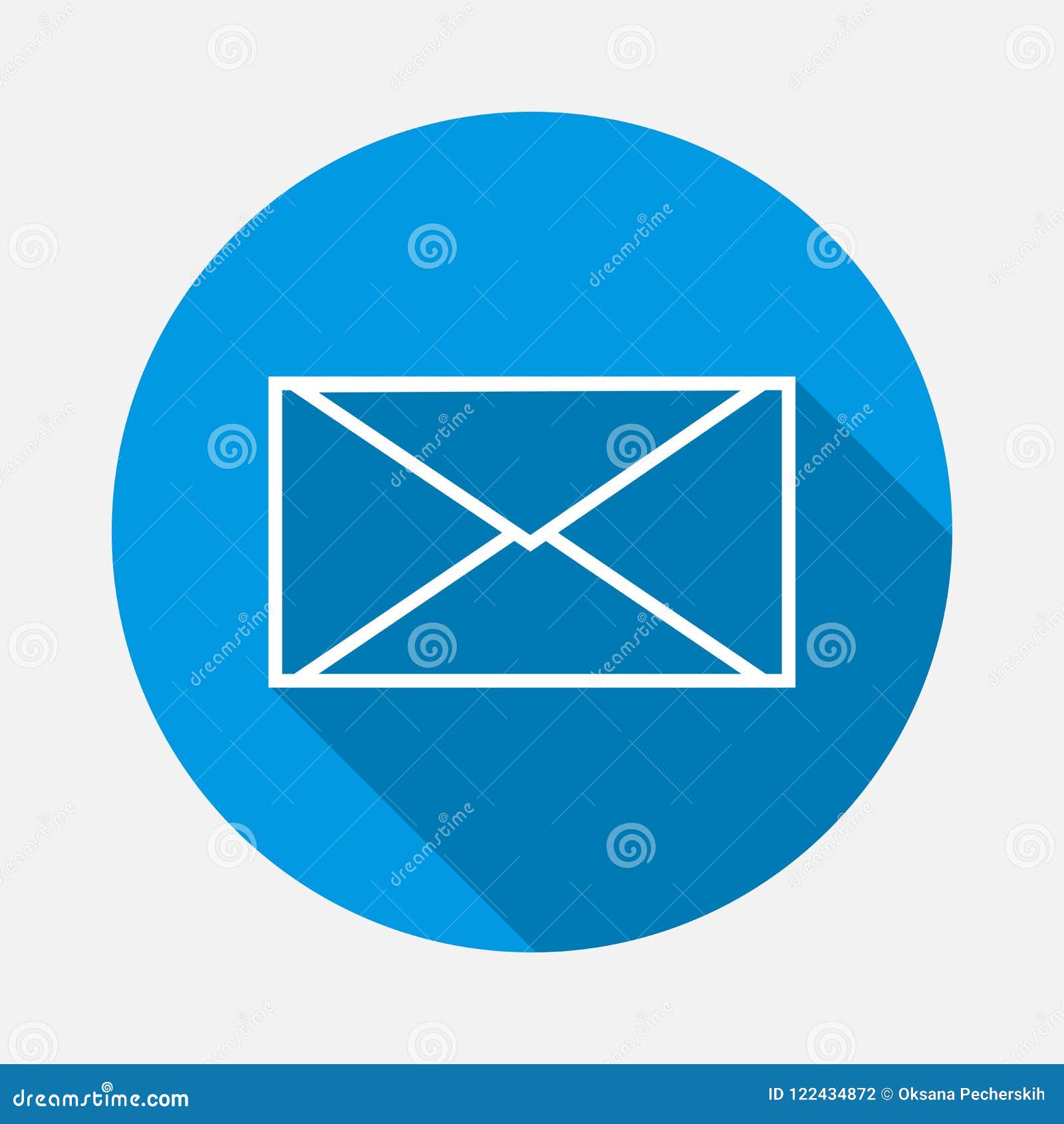 Vector Icon Envelope on Blue Background. Flat Image Message with Stock ...