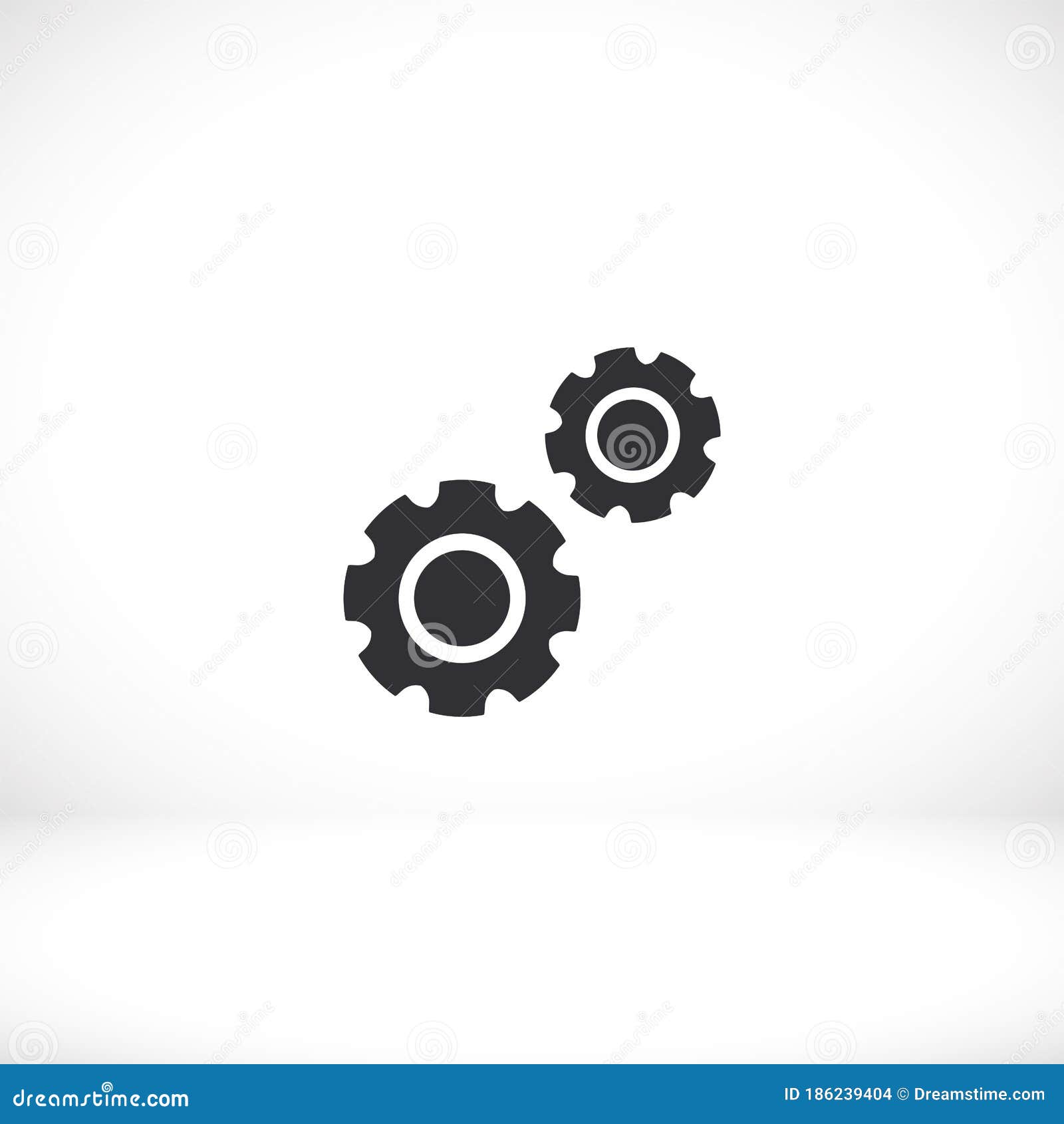 Gear Icon. Two Gears. Vector Graphics Display Work Style. Dual Gear ...
