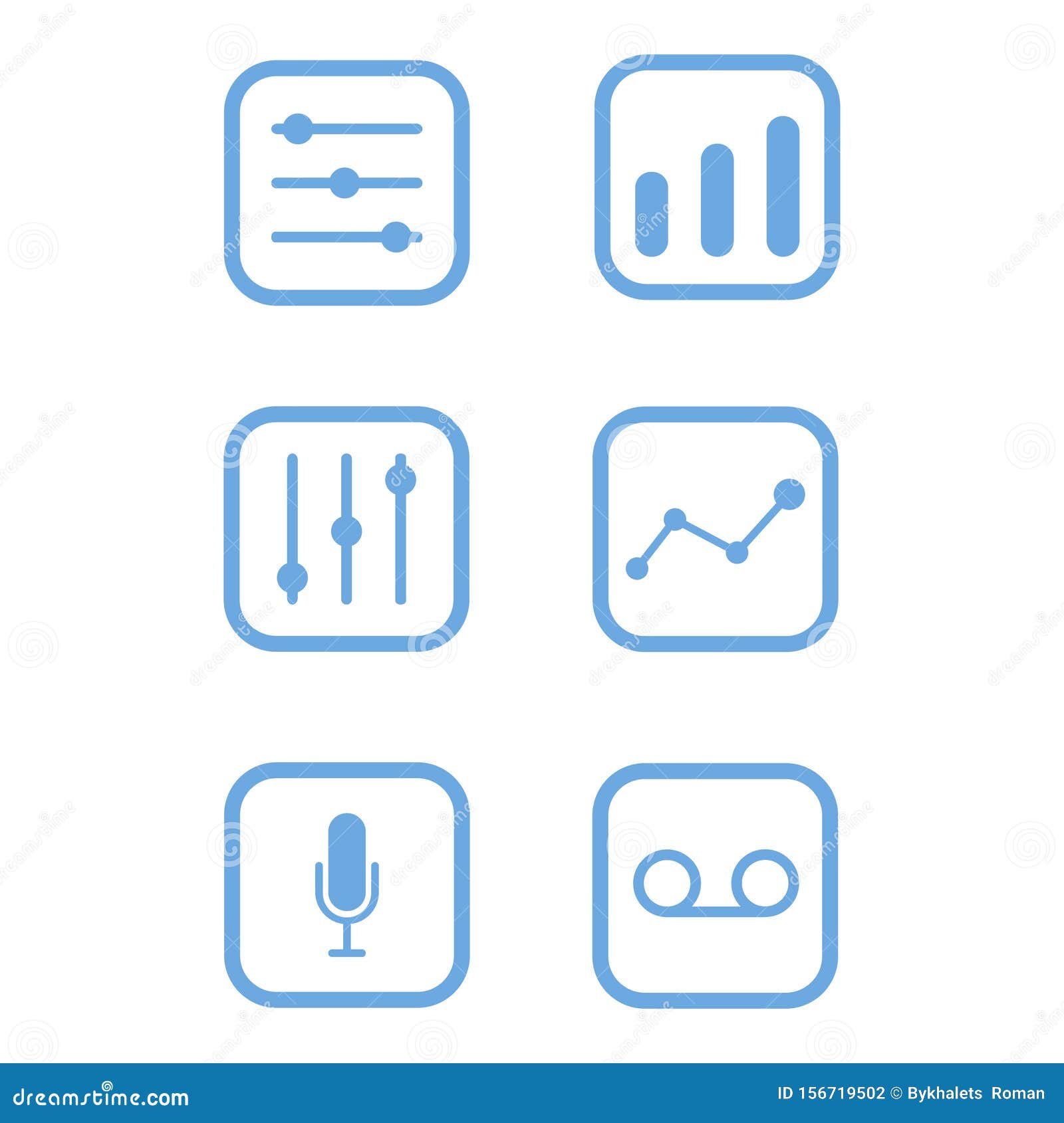 Equalizer Blue Sound Wave. Voice Recognition. VECTOR | CartoonDealer ...