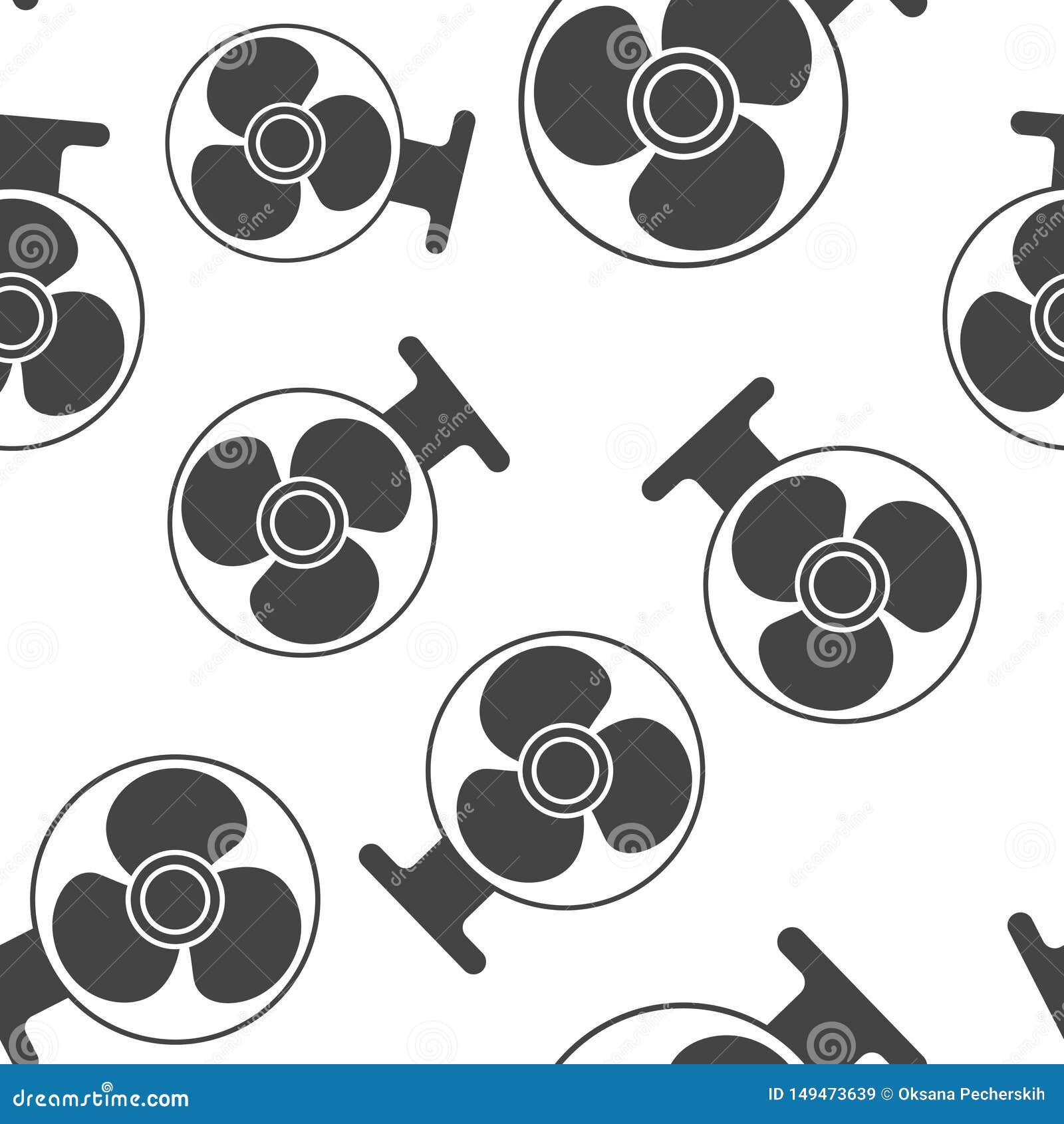 Vector Icon Fan Seamless Pattern on a White Background Stock Vector ...