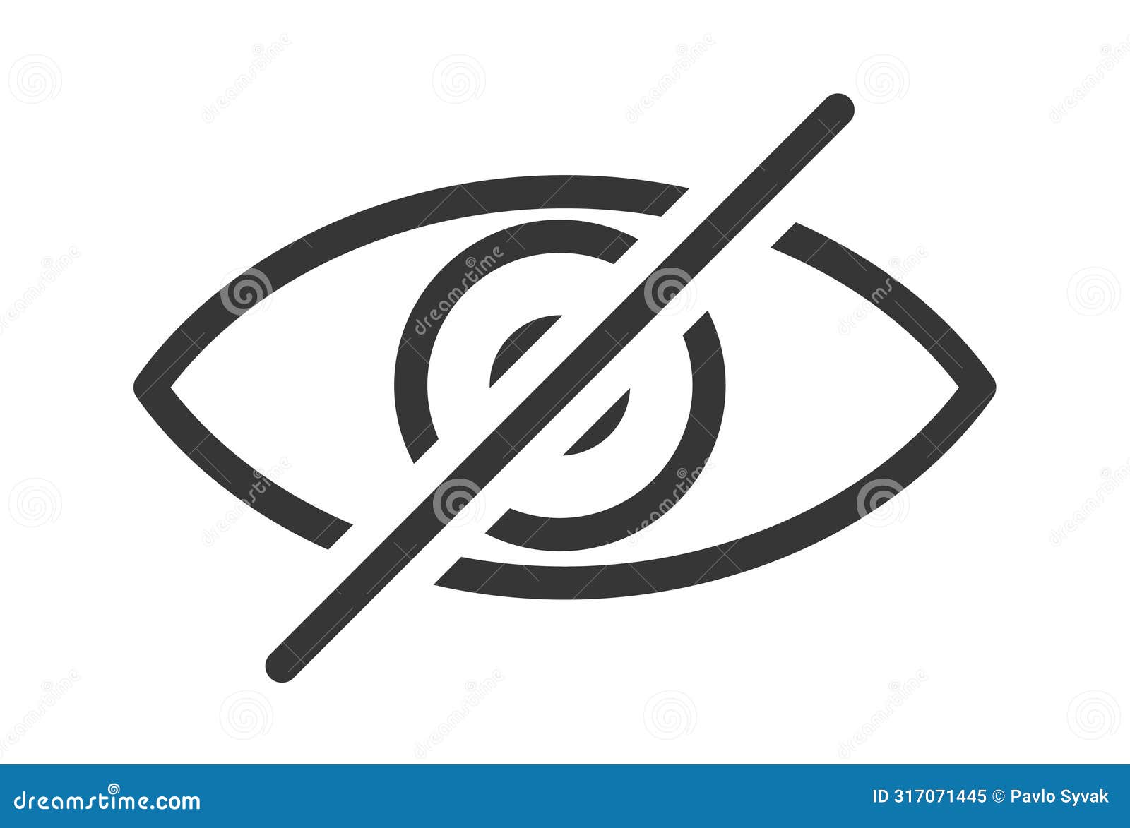 Vector Icon Featuring Stylized Eye with Slash Mark through Them ...