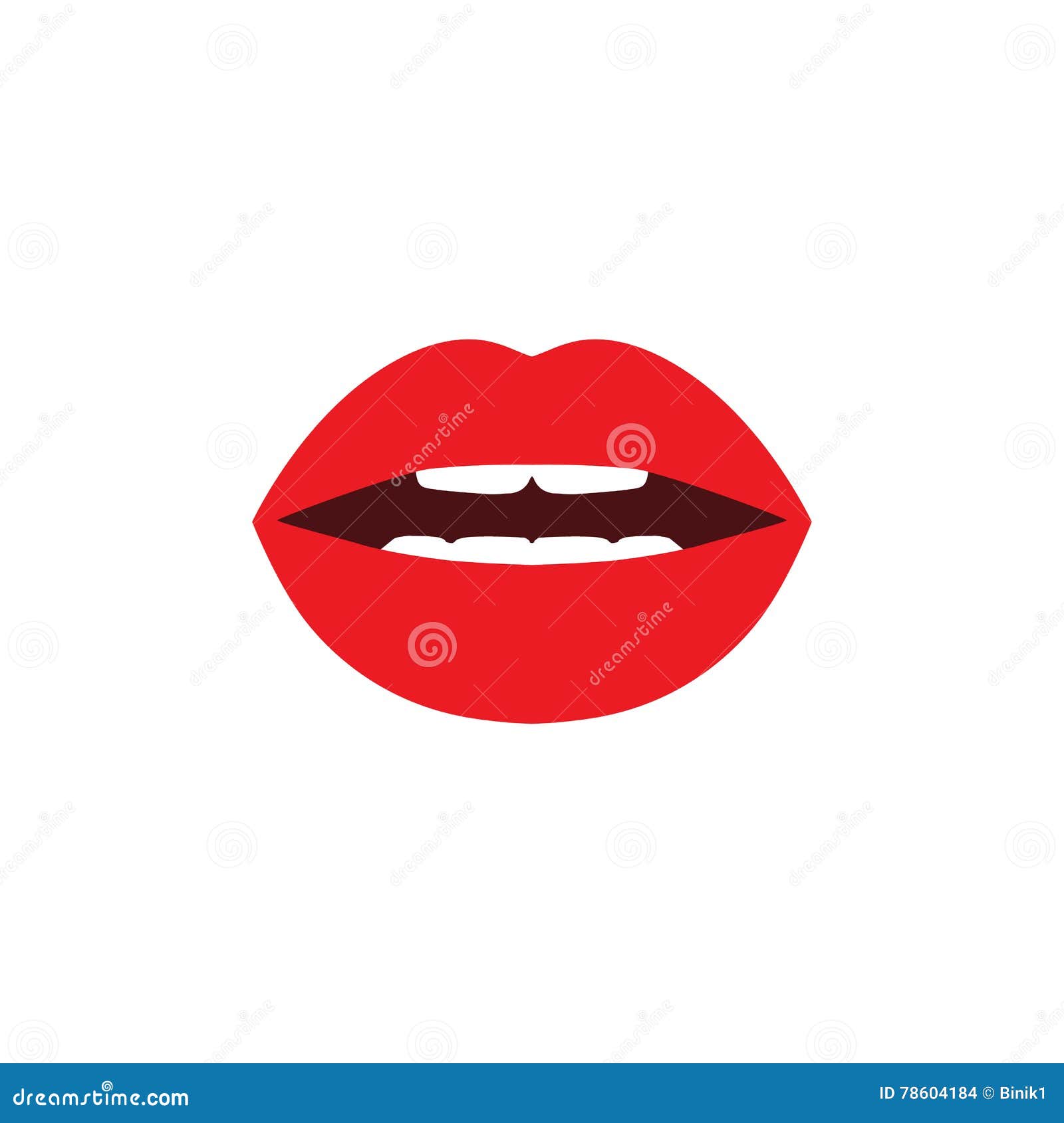 Vector Icon of Female Open Lips Stock Vector - Illustration of ...
