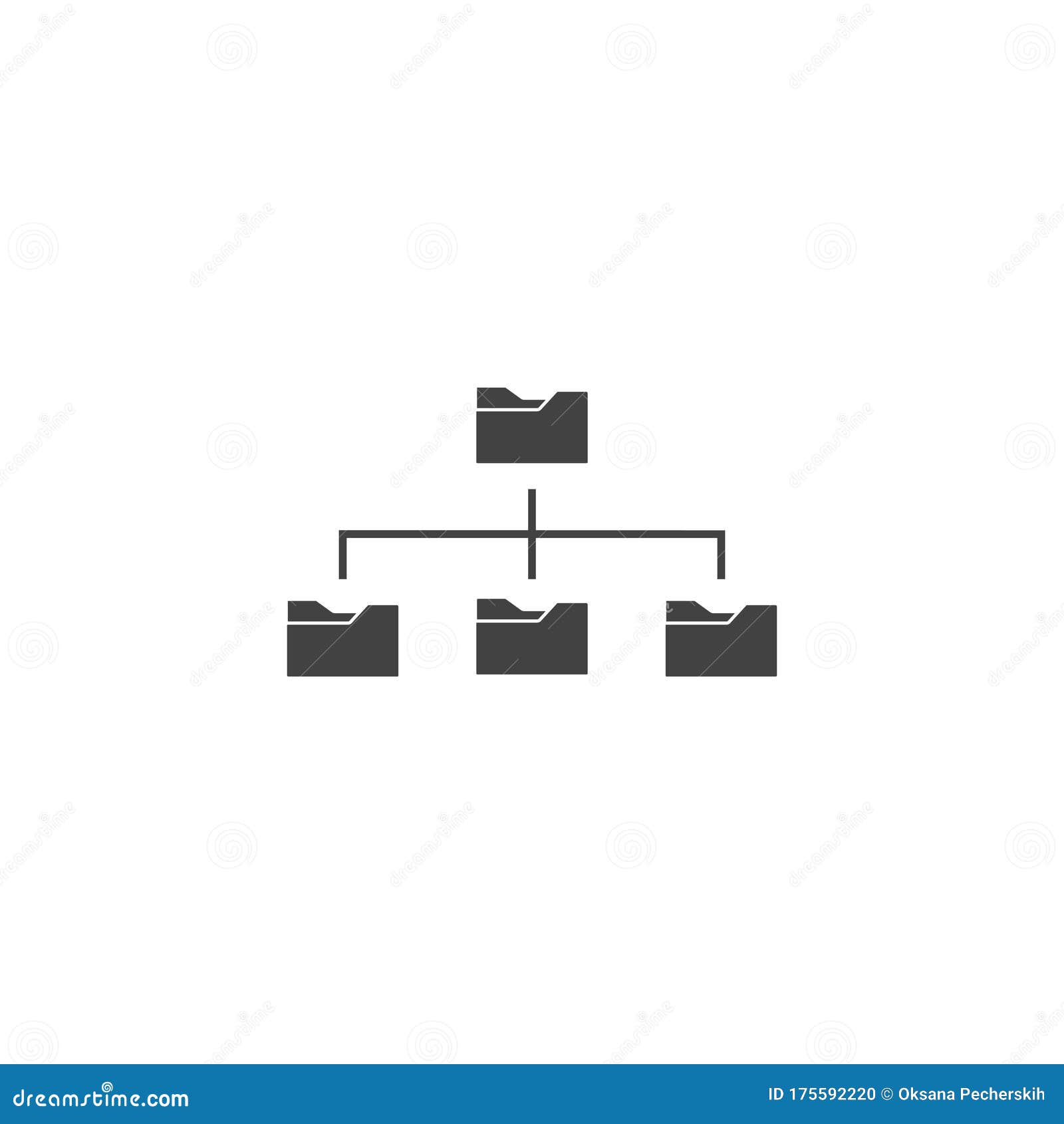 Vector Icon File System Organization on a Computer. Folder Tree on ...