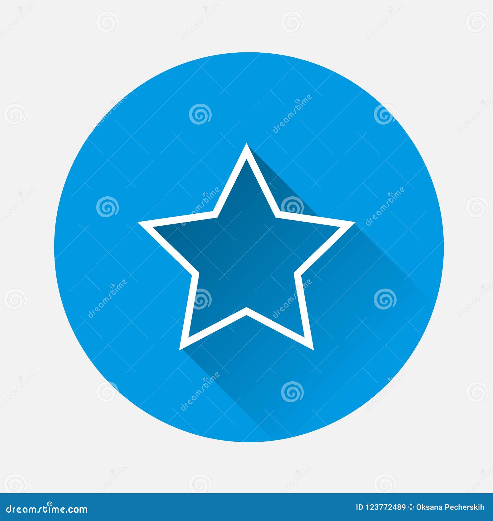 Vector Icon Five-pointed Star on Blue Background. Flat Image Sta Stock ...