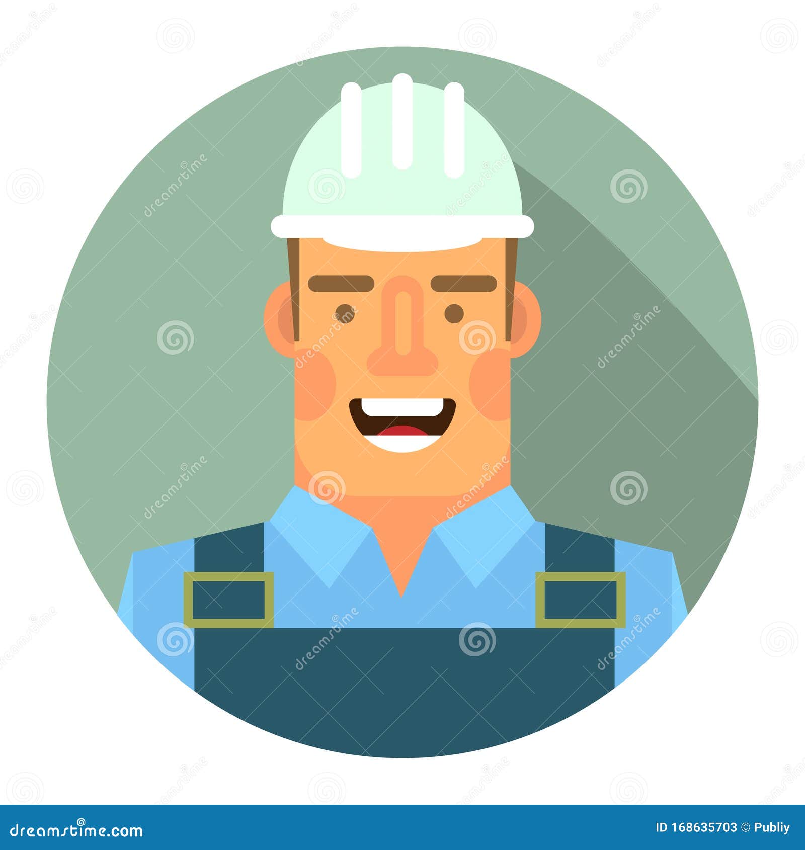 Vector Icon. Flat Icon with the Image of a Worker in a Hard Hat Stock ...