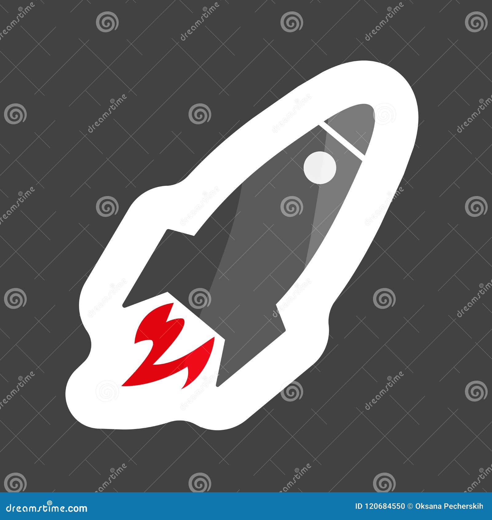 Vector Icon Flying Rocket. Rocket Icon Colored Sticker Stock Vector ...