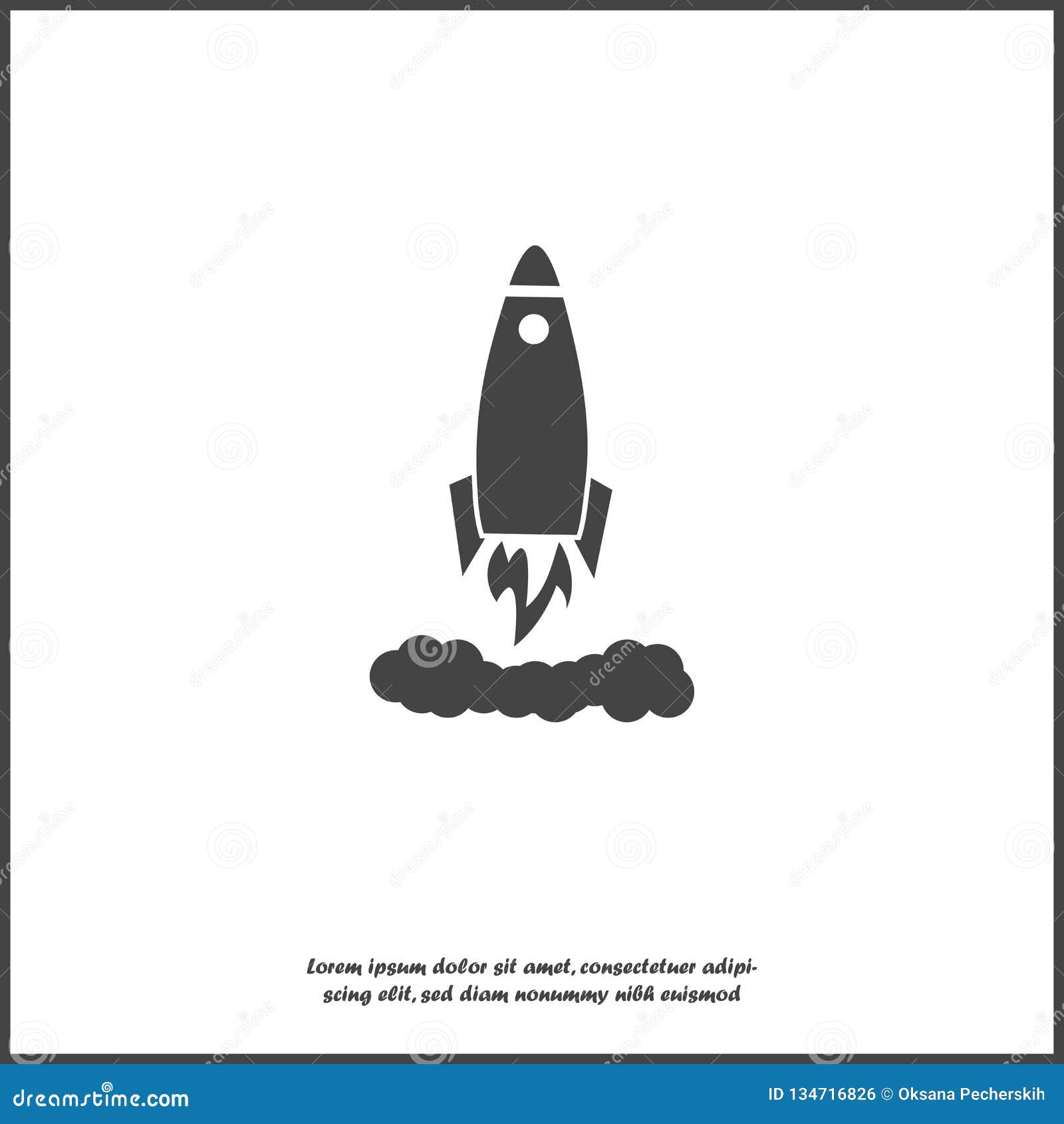 Vector Icon Flying Rocket. Rocket Icon on White Isolated Background ...