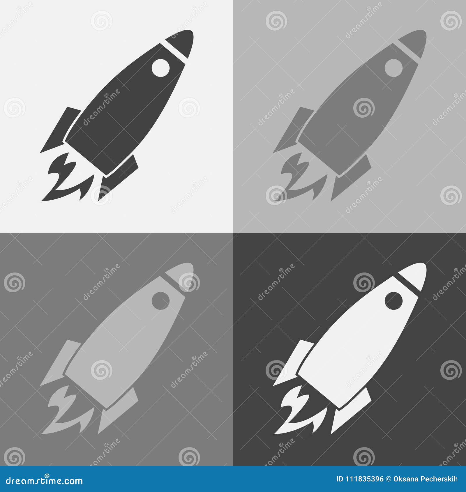 Vector Icon Flying Rocket. Rocket Icon Stock Vector - Illustration of ...