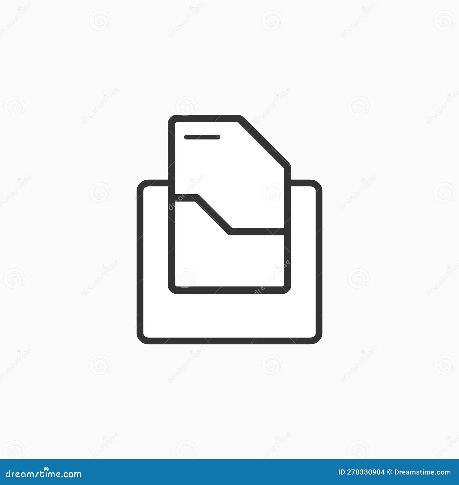Vector Icon Folder in Map a Thin Line. Sign Icon File Illustration for ...