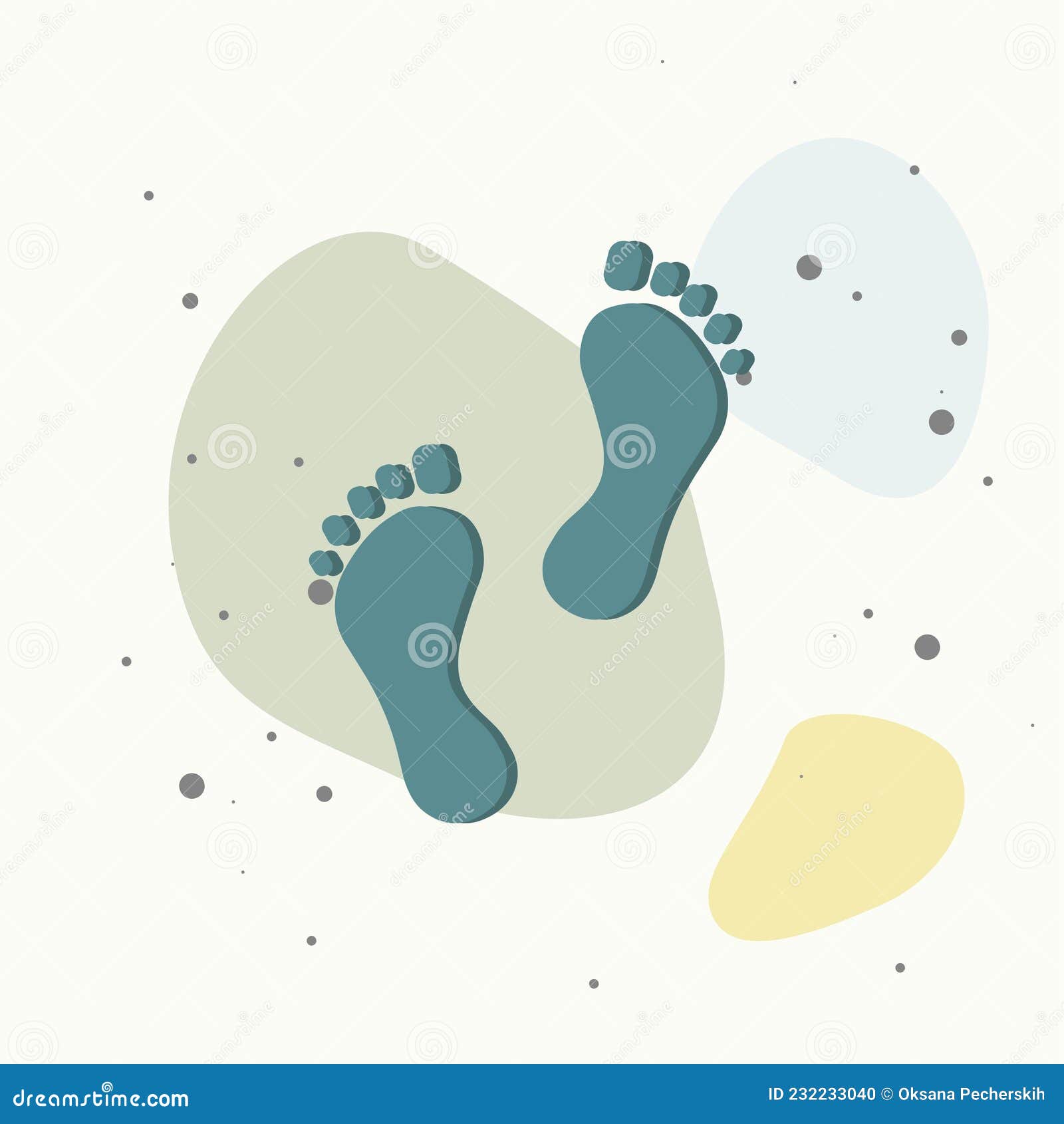 Vector Icon of Footprint of Man. Illustration Footprint on Multicolored ...