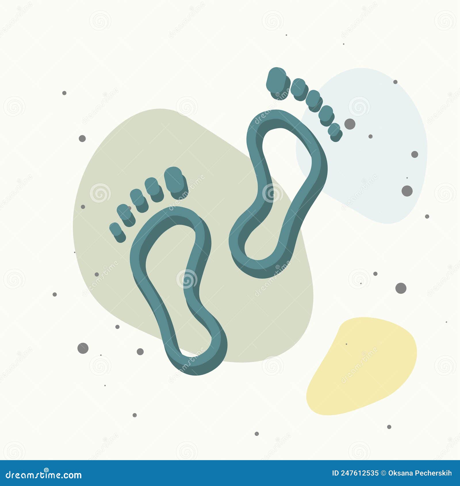 Vector Icon of Footprint of Man. Illustration Footprint on Multicolored ...
