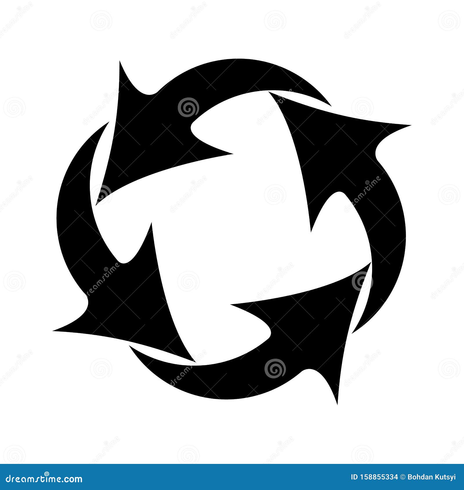 Vector Icon Four Arrows Rotating in a Circle Stock Illustration ...