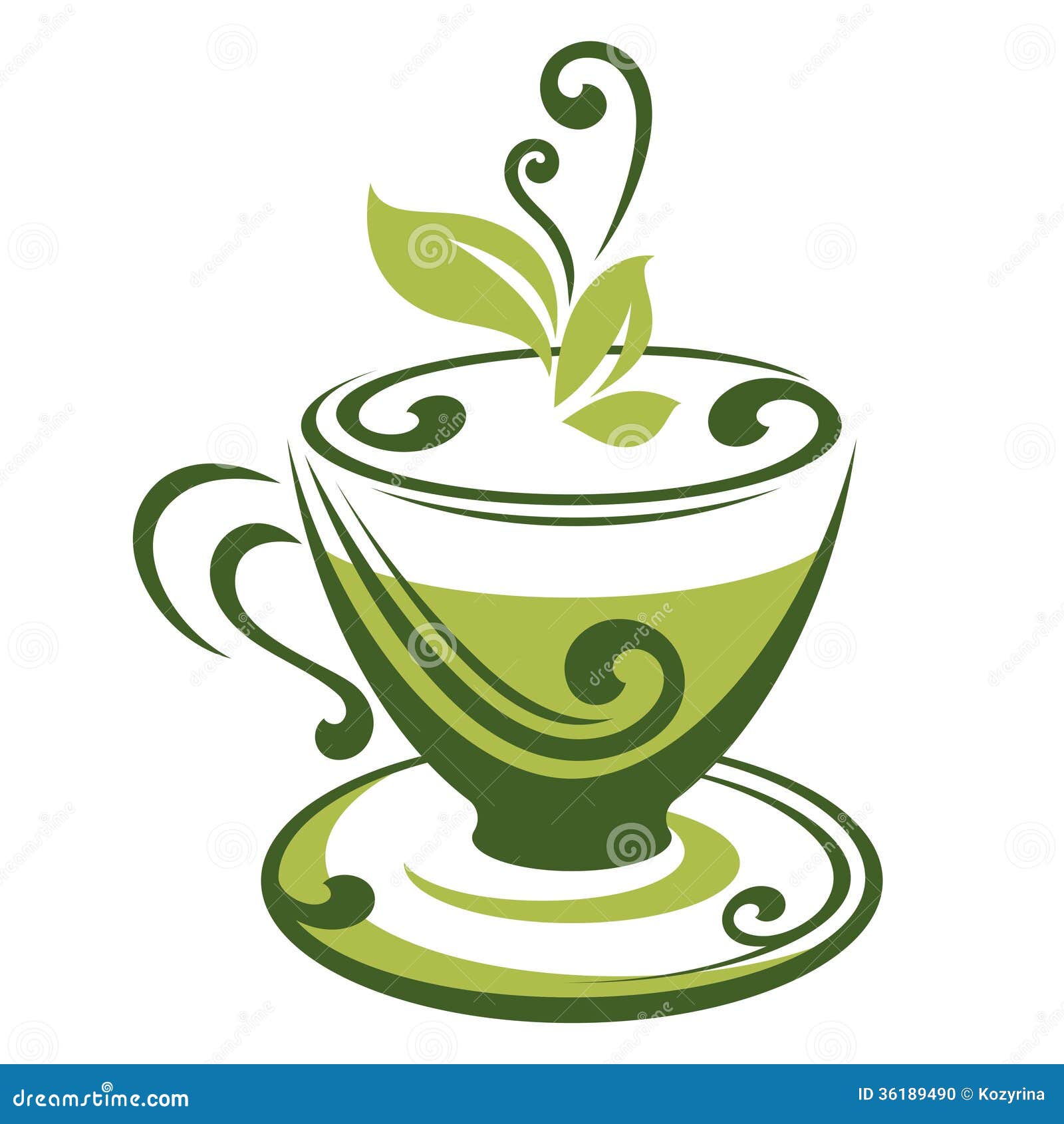 Vector Icon of Green Tea Cup Stock Vector - Illustration of design ...