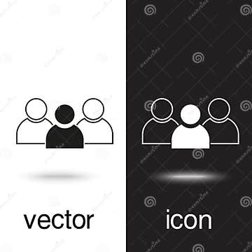 Vector Icon Group of People on Black and White Background Stock Vector ...