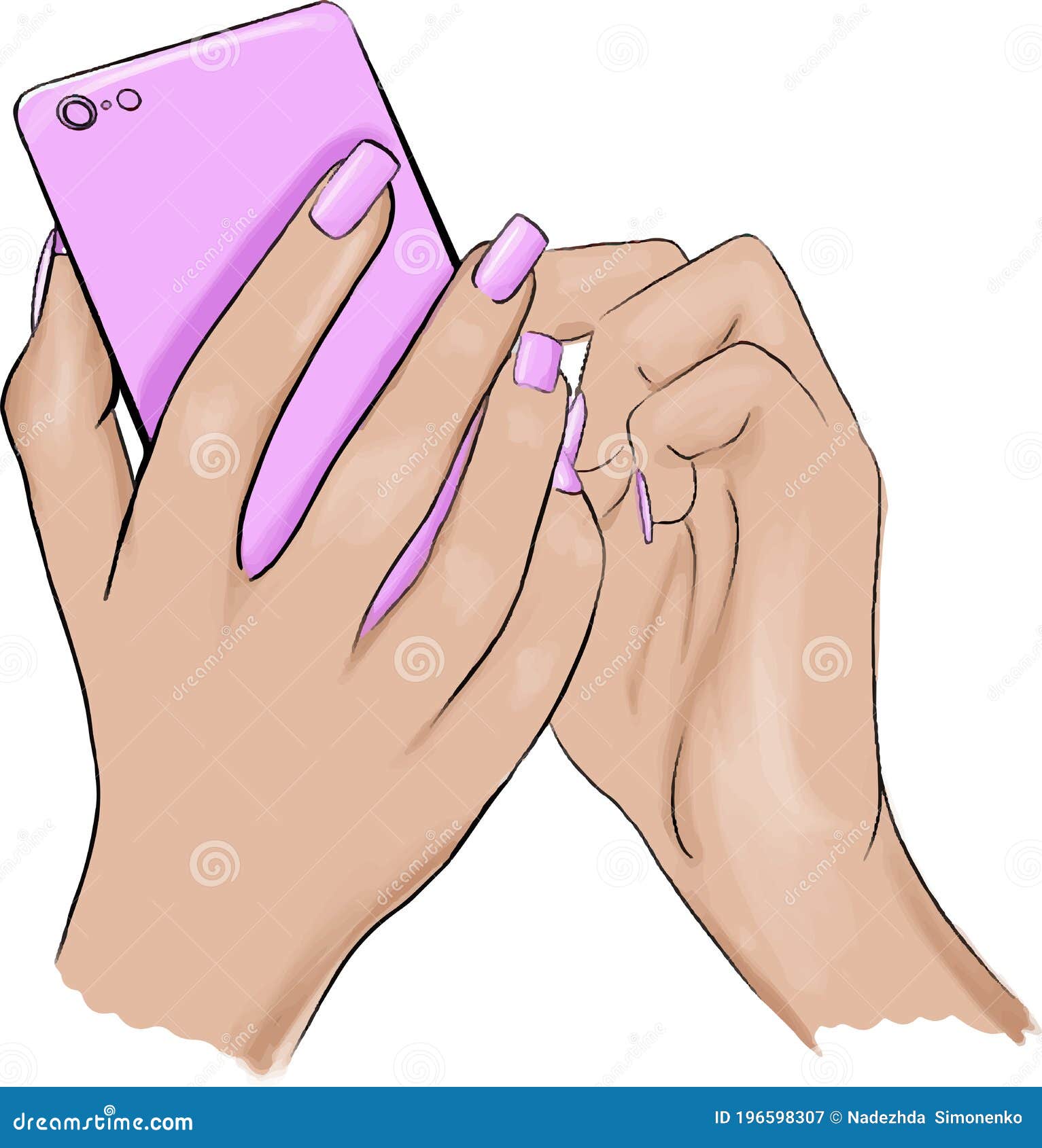 Vector Icon Hand with Manicure Nail Design Stock Illustration ...