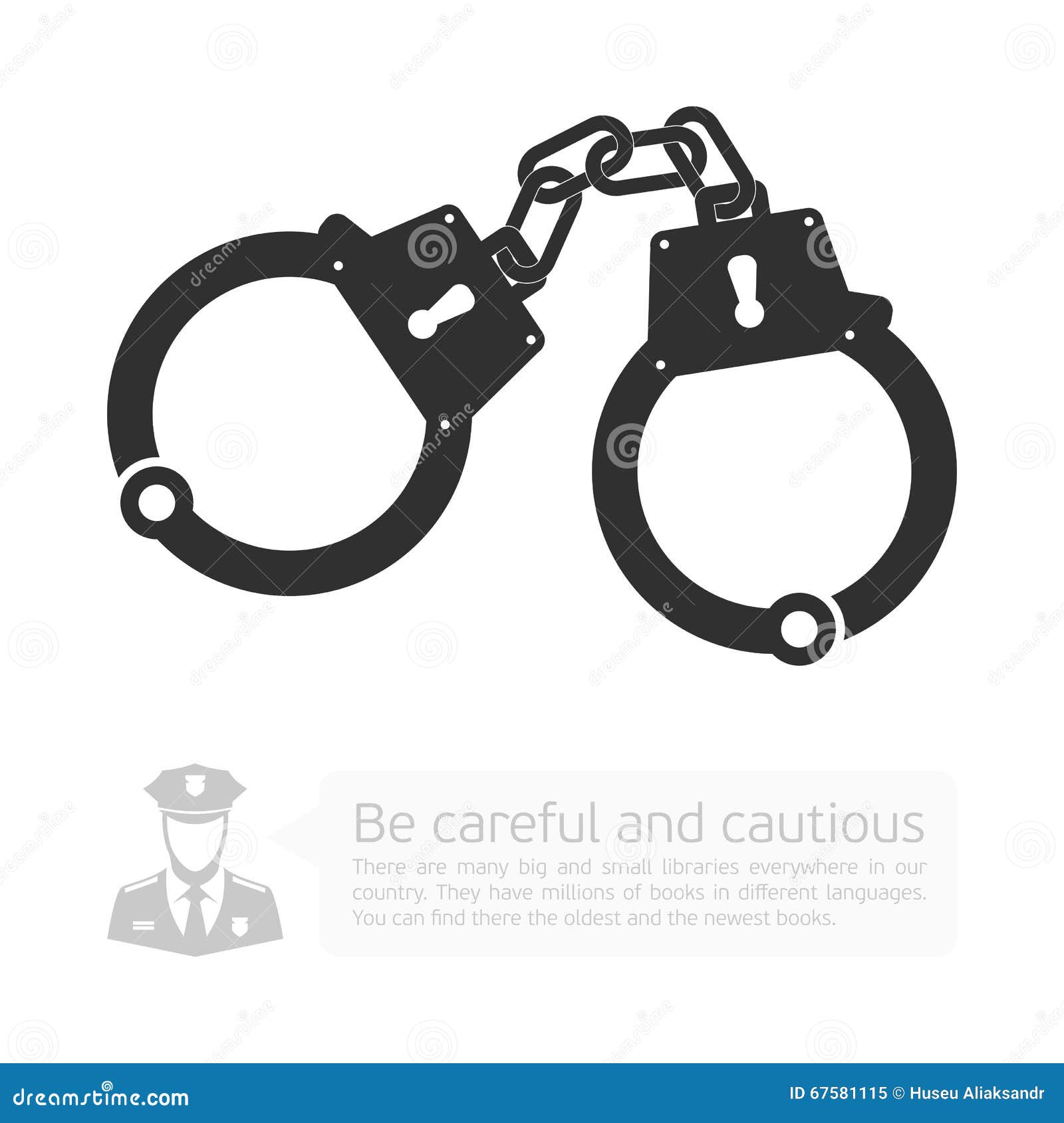 Vector icon handcuffs. stock vector. Illustration of discipline - 67581115