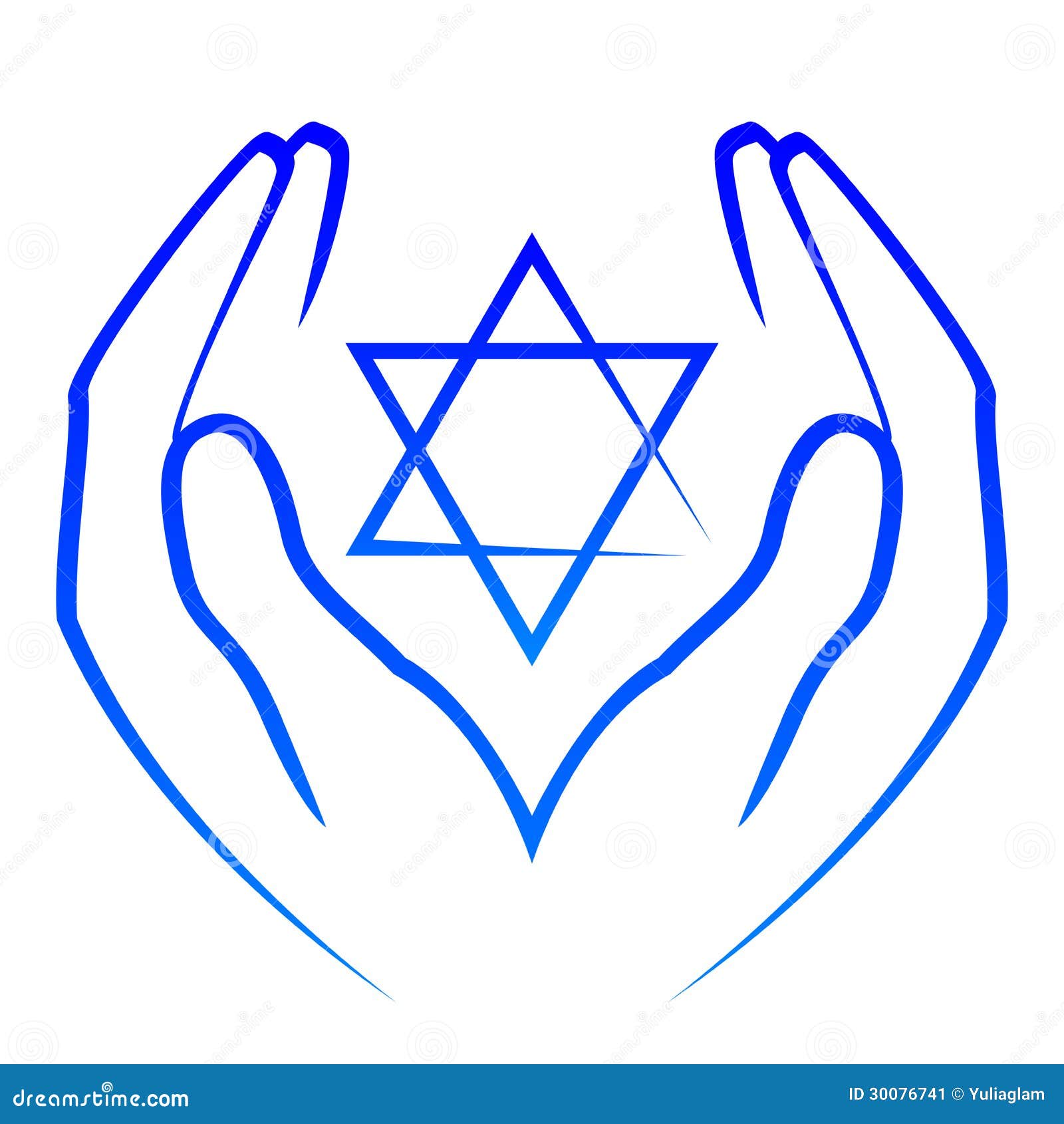 Hands holdin star of David stock vector. Illustration of david - 30076741