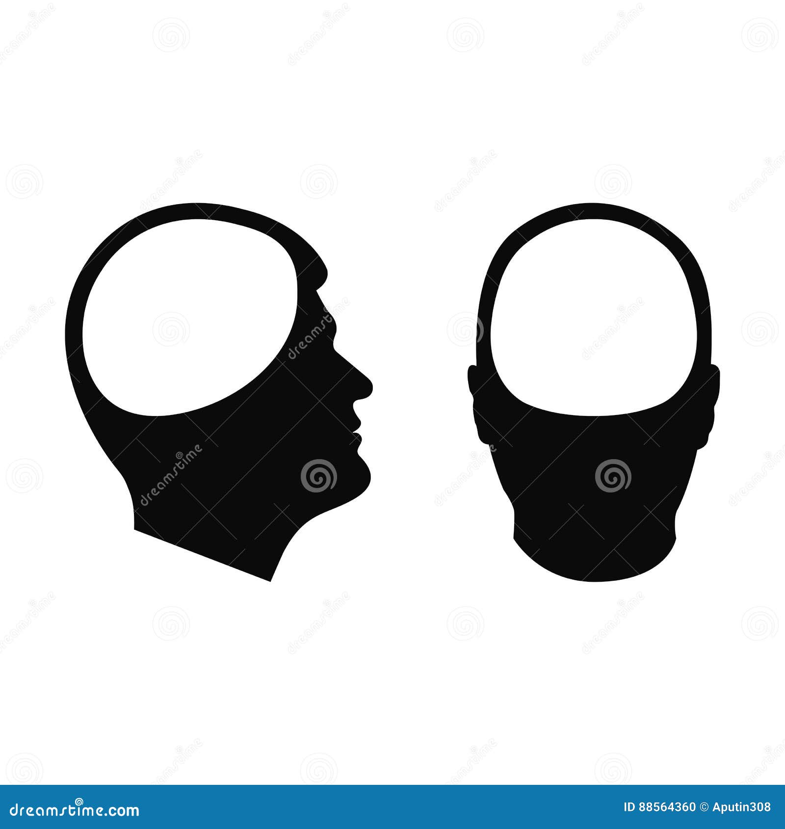 Vector icon of human head stock vector. Illustration of isolated - 88564360