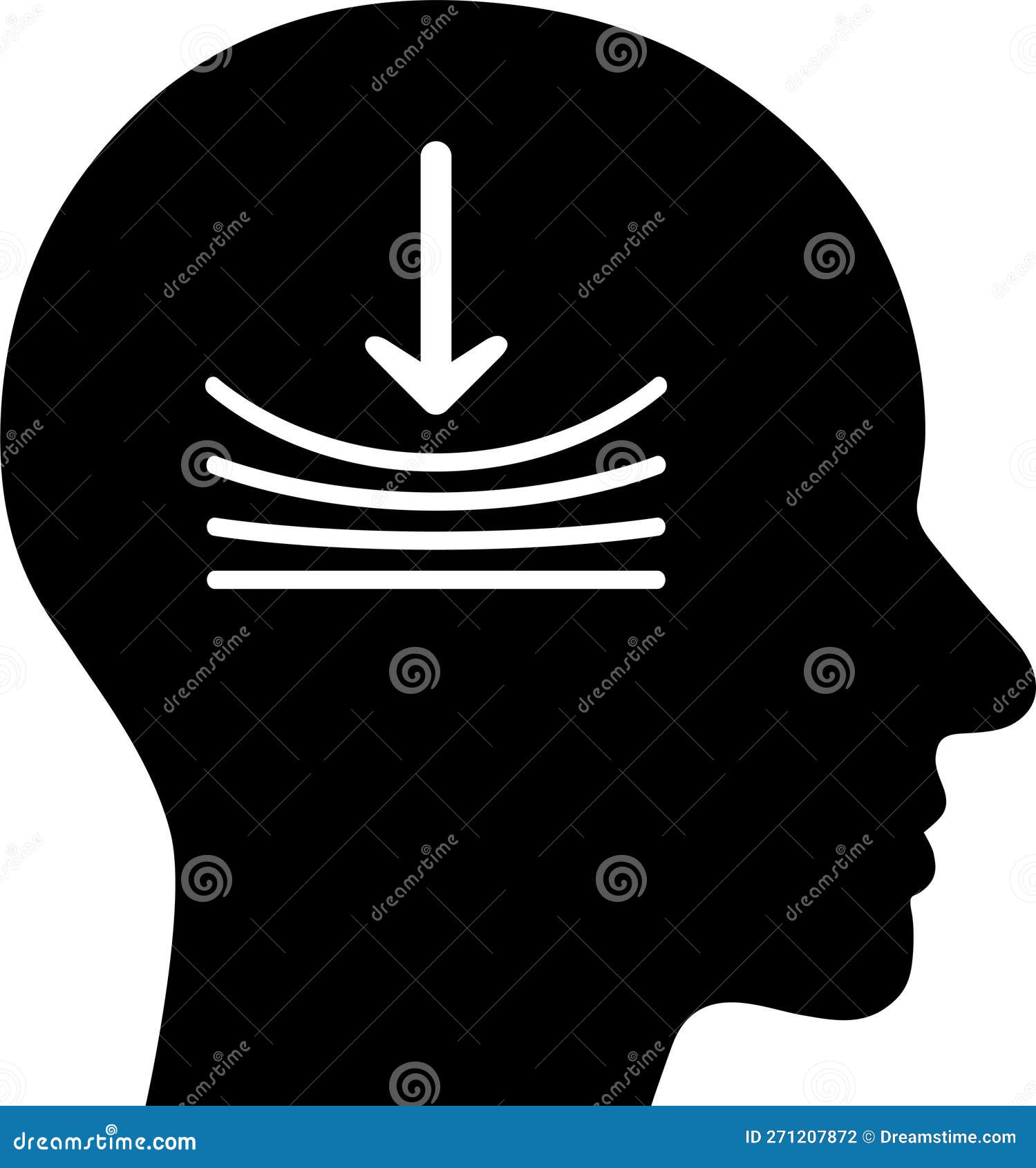 Vector Icon in the Human Head Symbolizing Pressure As a Concept of ...