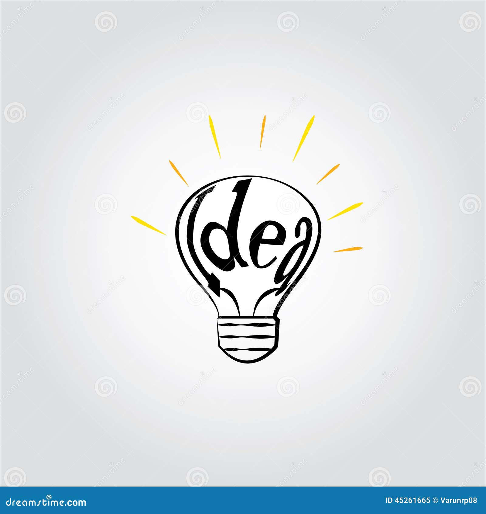 Vector or Icon of Idea or Glowing Idea Bulb Stock Vector - Illustration ...