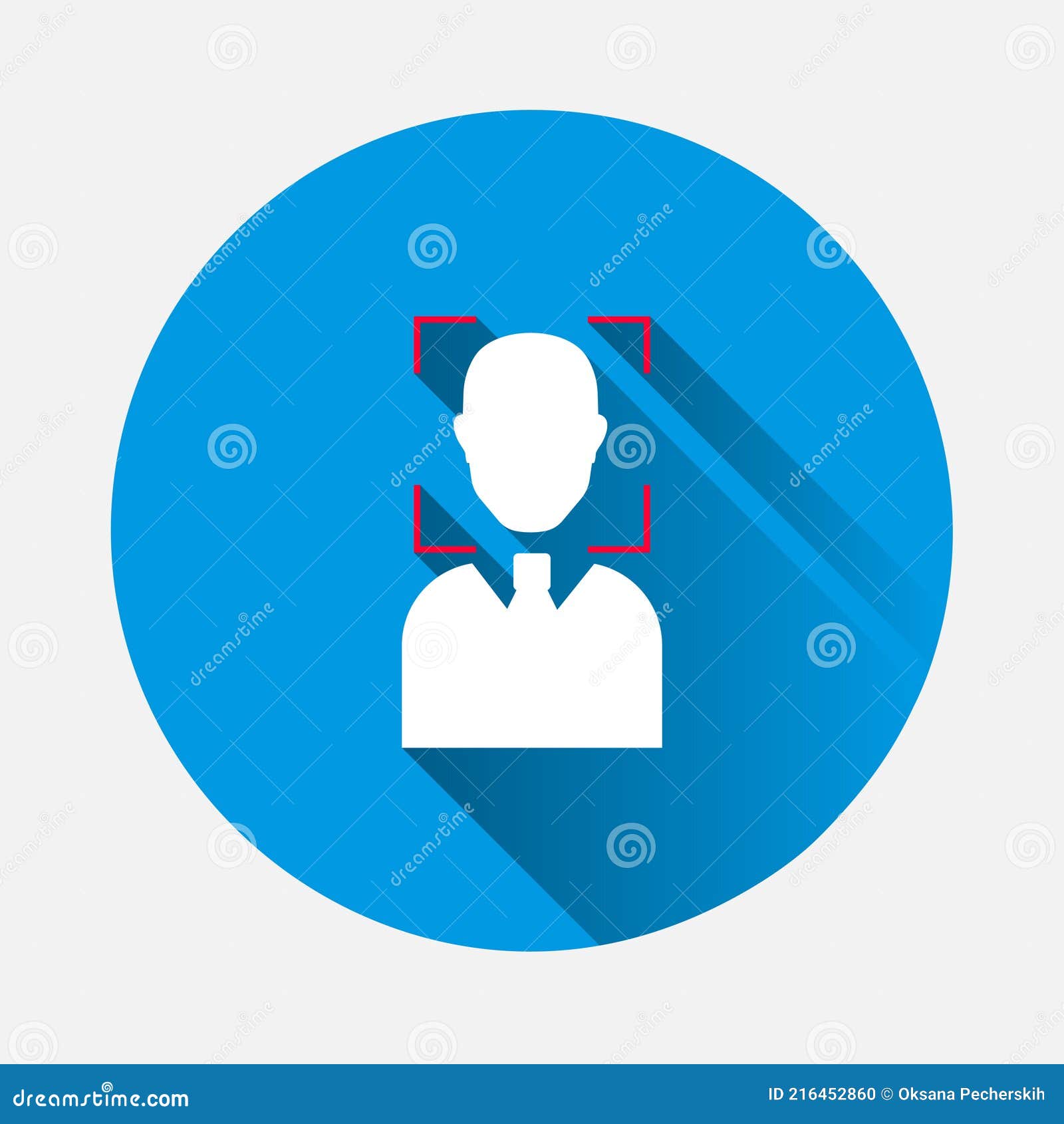 Vector Icon Identification of the Person Icon on Blue Background. Flat ...