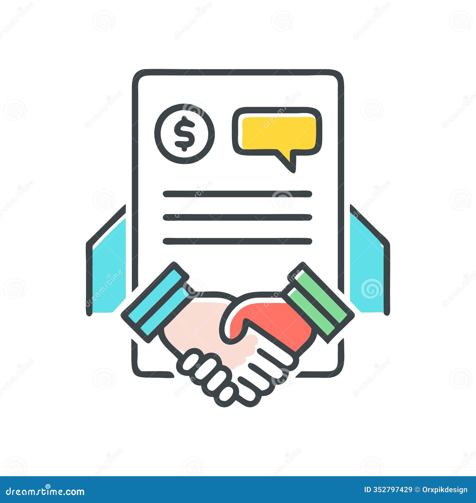 Contract Negotiation Visual Icon Stock Vector - Illustration of ...