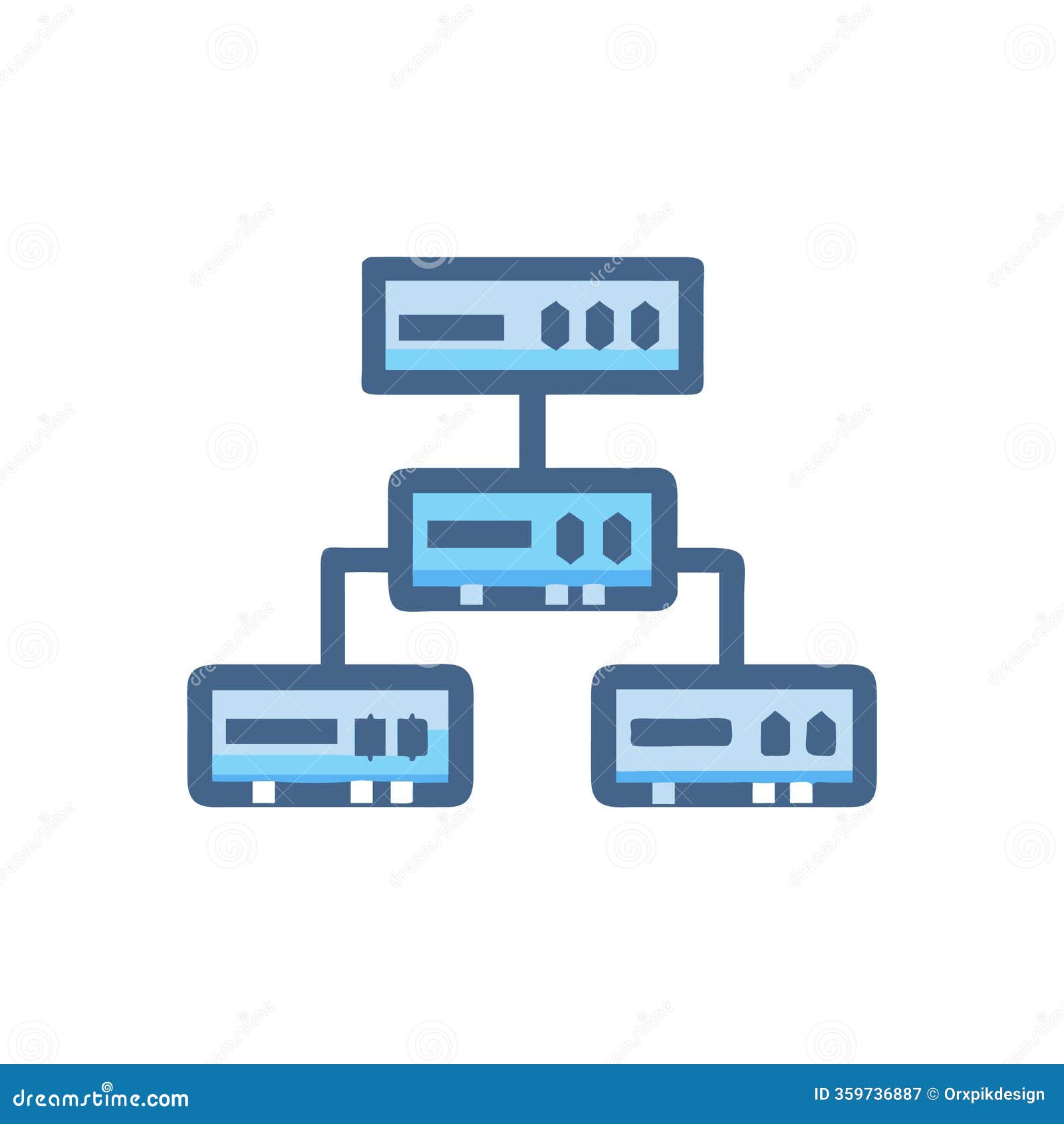 Network Switch Vector Illustration Isolated On White Background ...