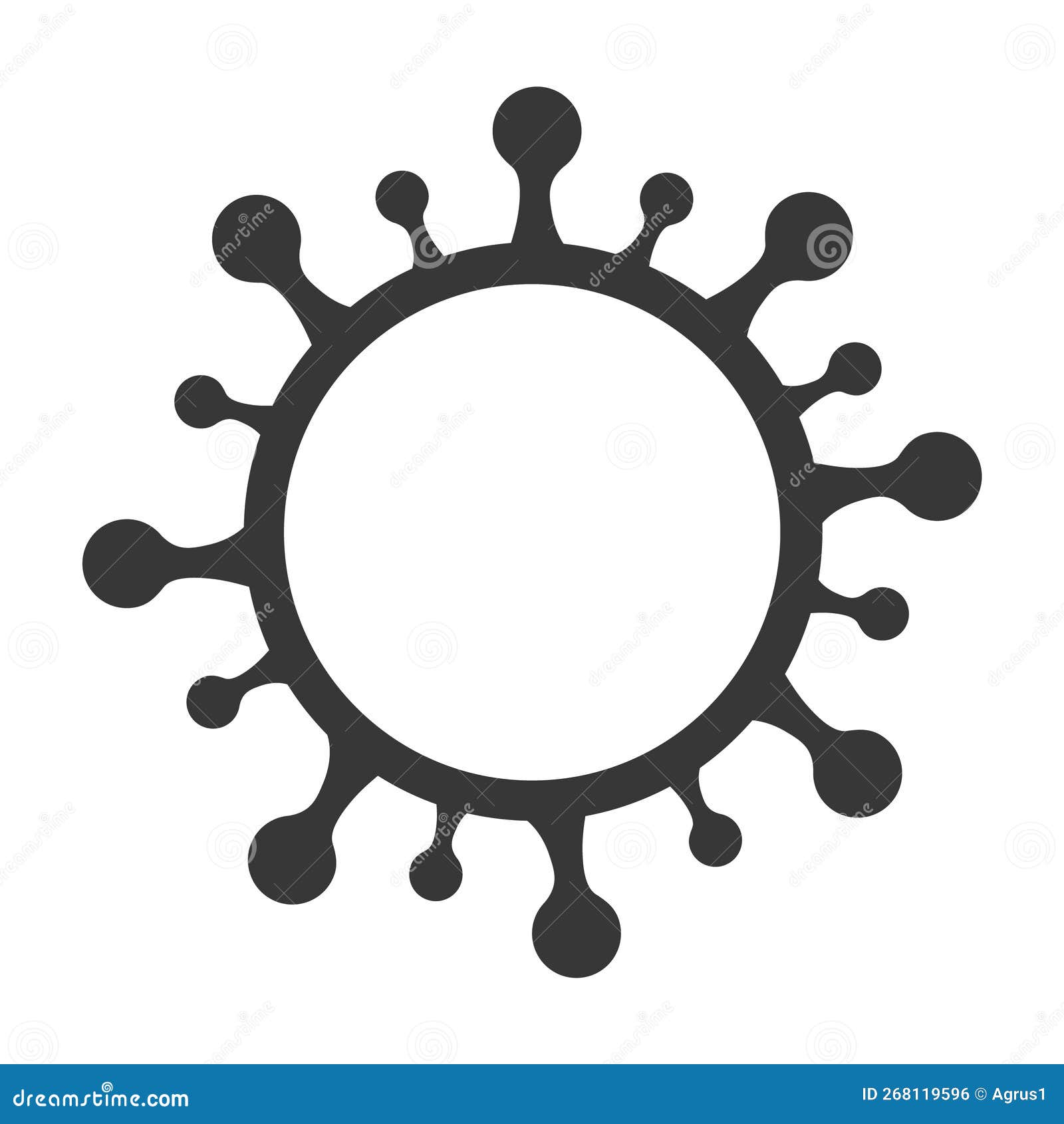Vector Icon Illustration of Black Colored Virus Stock Vector ...