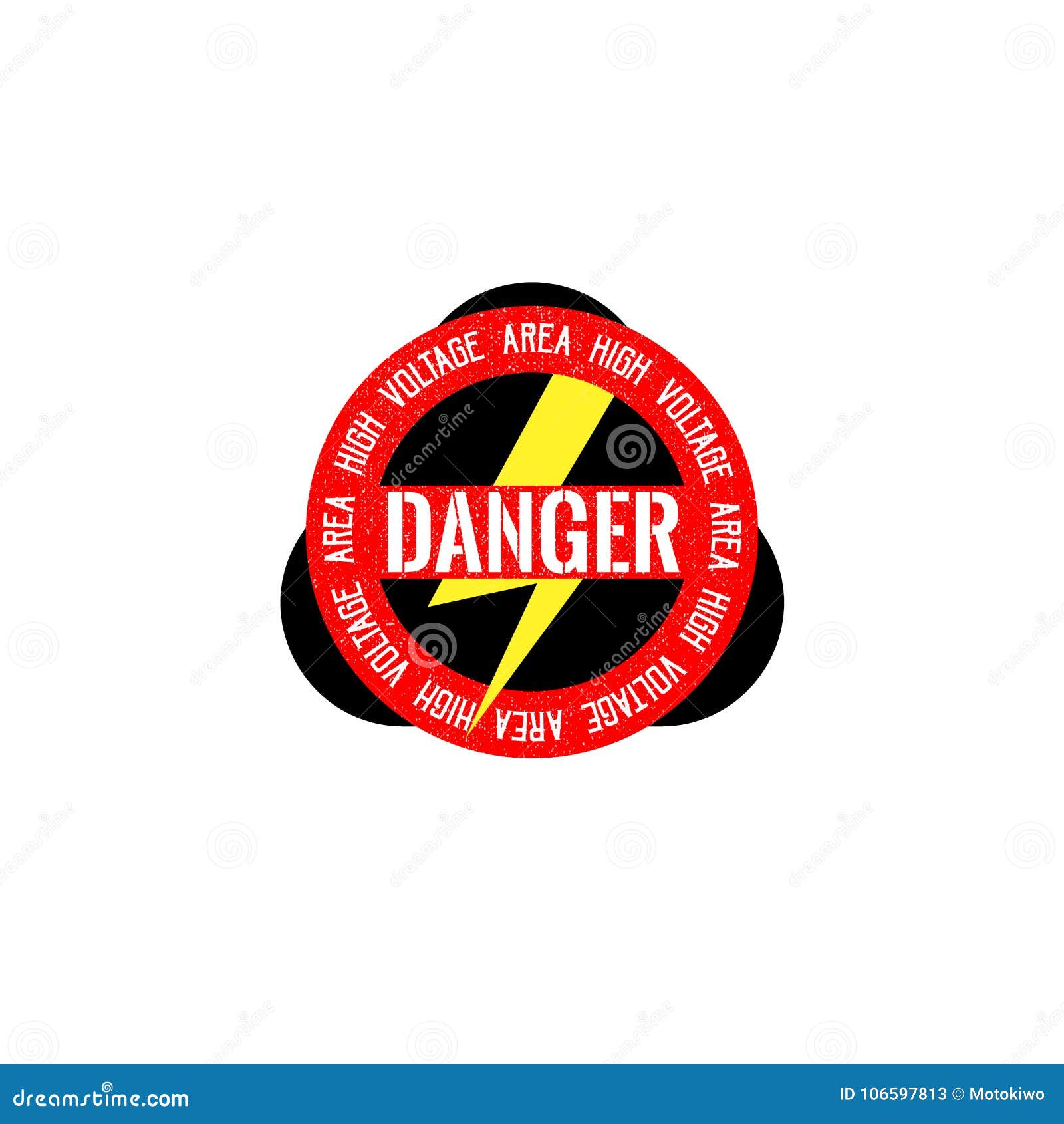 Danger, High Voltage Mark Design. Stock Vector - Illustration of black ...