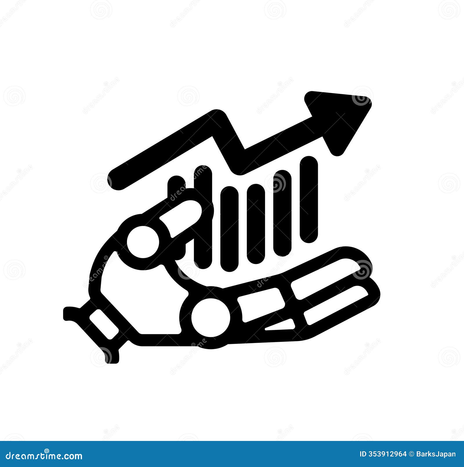 Vector Icon Illustration of Robot Hand and Business Chart Stock Vector ...