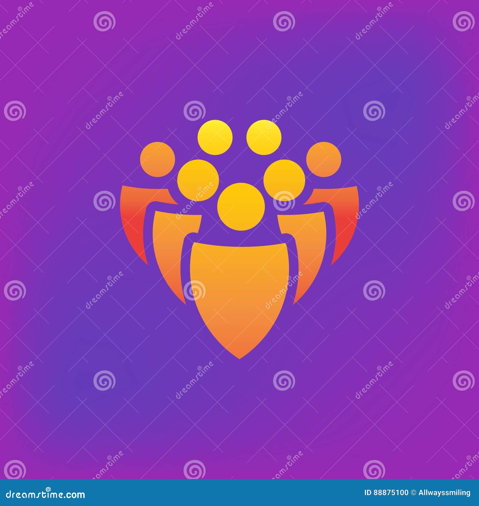 Vector Icon or Illustration Showing Group of People in Brutalism Style ...